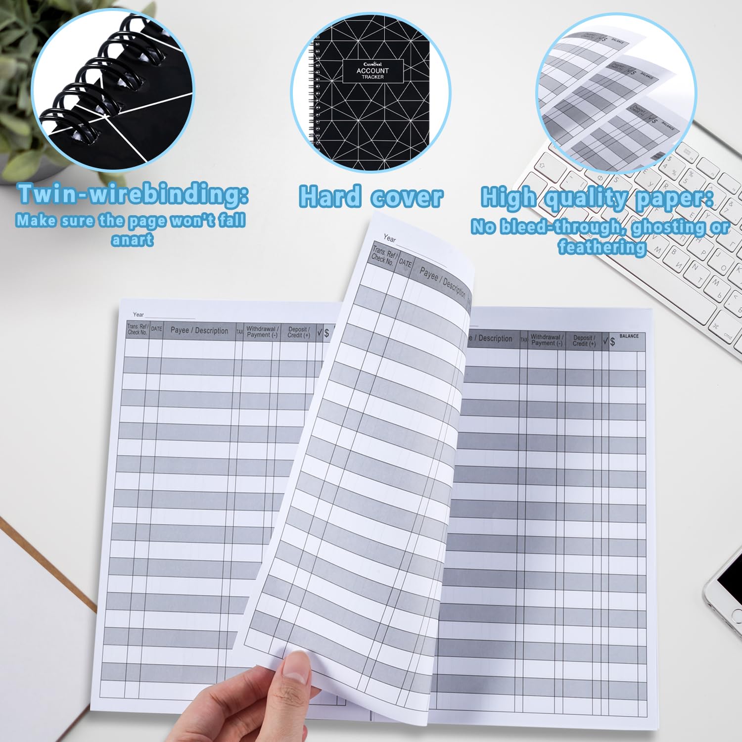 Snapklik.com : A6 Big Checkbook Register, Check Registers For Personal ...