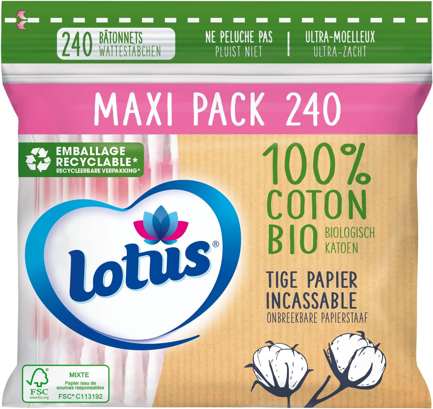 Lotus Pack of 2 Organic Cotton Rods – BigaMart
