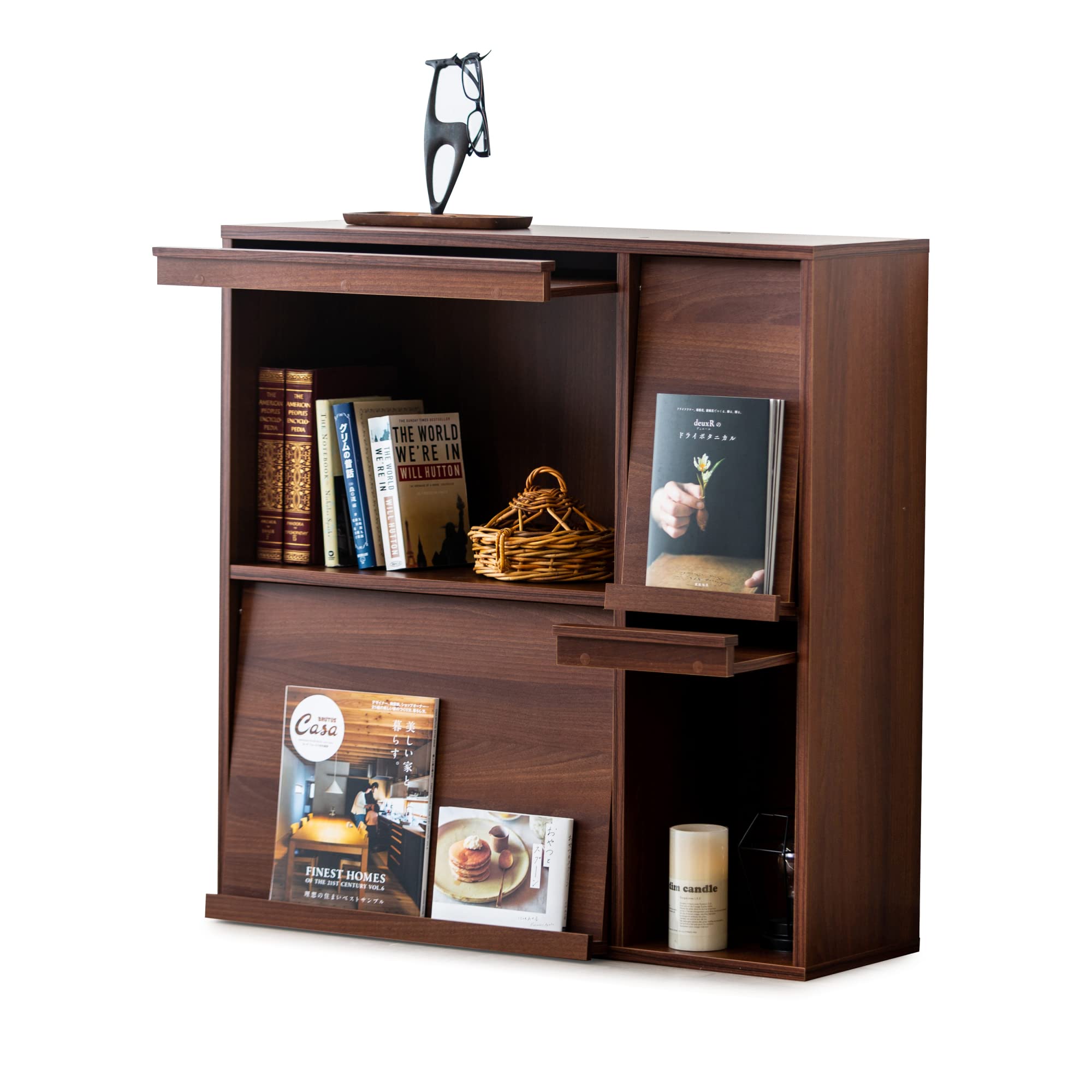 Buy Iris Ohyama, Storage unit with 4 folding doors/Wooden Cabinet/Flap ...