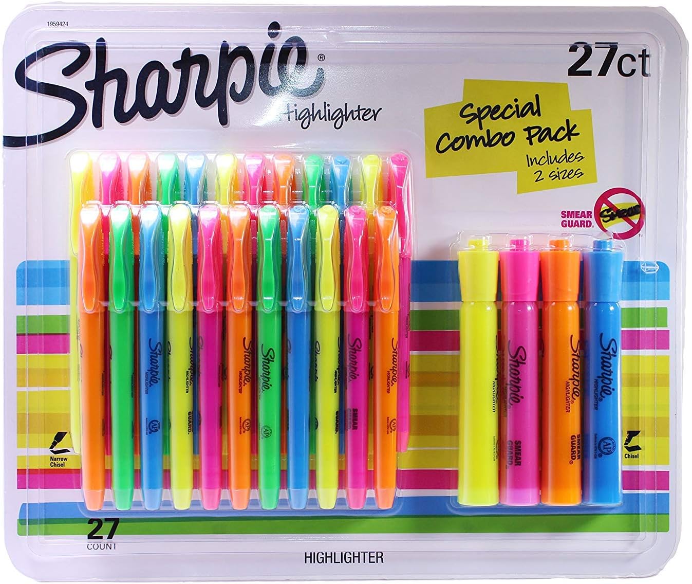Amazon.com : Sharpie 24575PP Liquid Highlighters, Carded, Narrow Pt, 5 ...