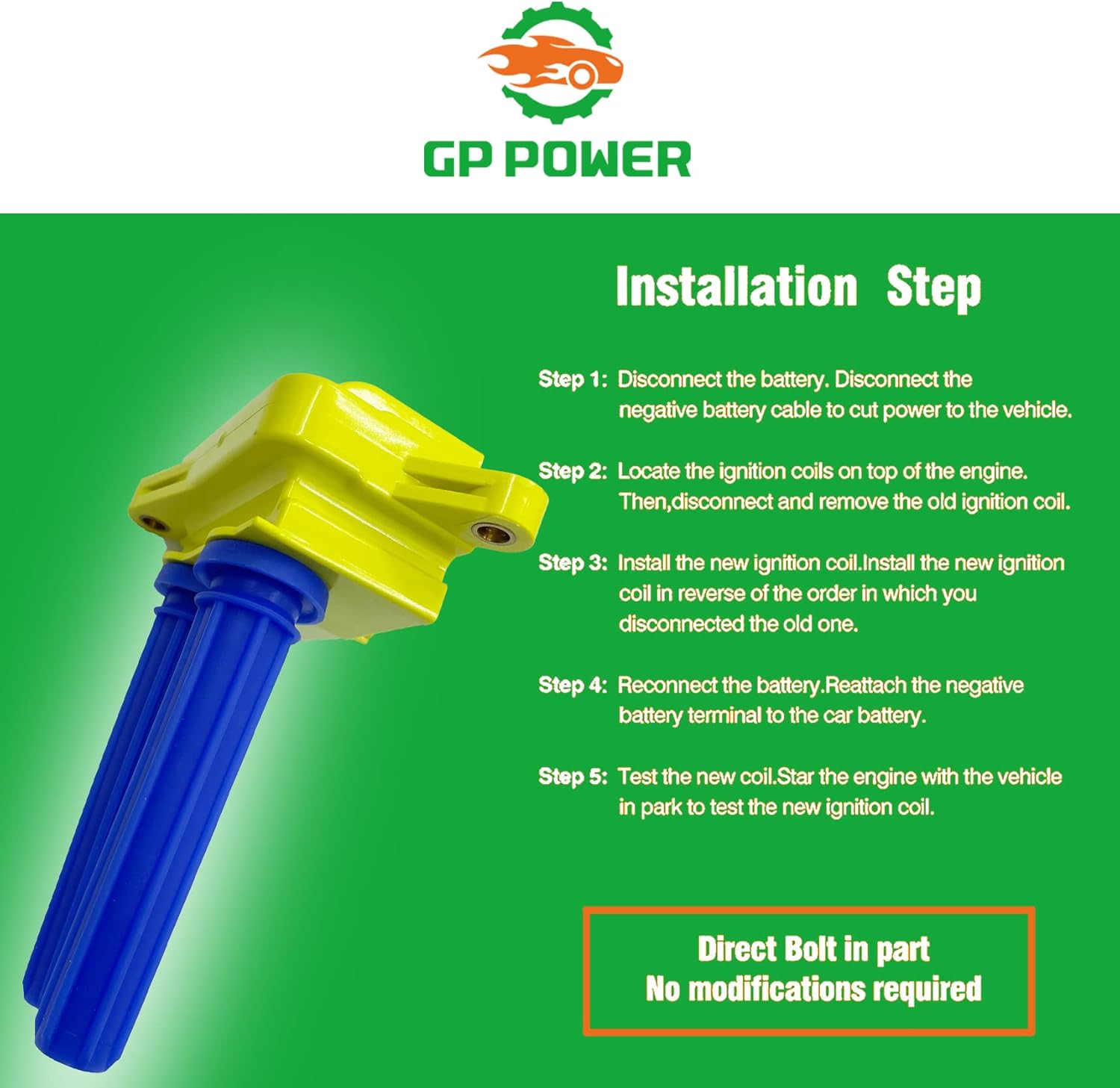 GP POWER Bobina de encendido 56029129AF C1526 UF504 UF-504 Juego de 8 compatibles con Chrysler ...