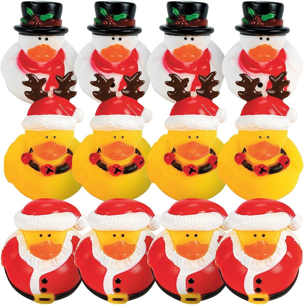 Amazon.com: Holiday Christmas Rubber Duckies (Pack of 12) : Toys & Games