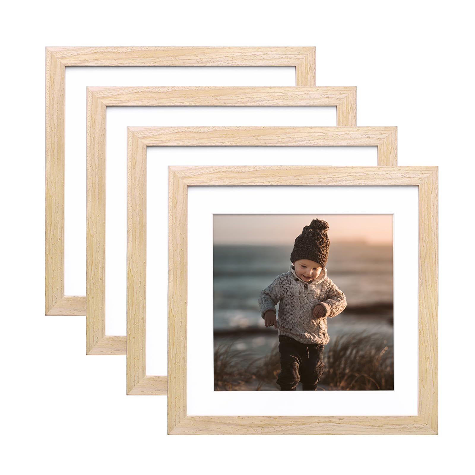 Amazon.com: KINLINK 9x9 Picture Frames Natural Wood Frames with Acrylic ...