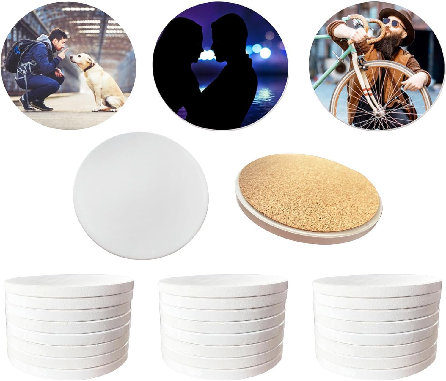 Amazon.com: Sublimation Ceramic Coasters Blanks Bulk Round Drinks ...