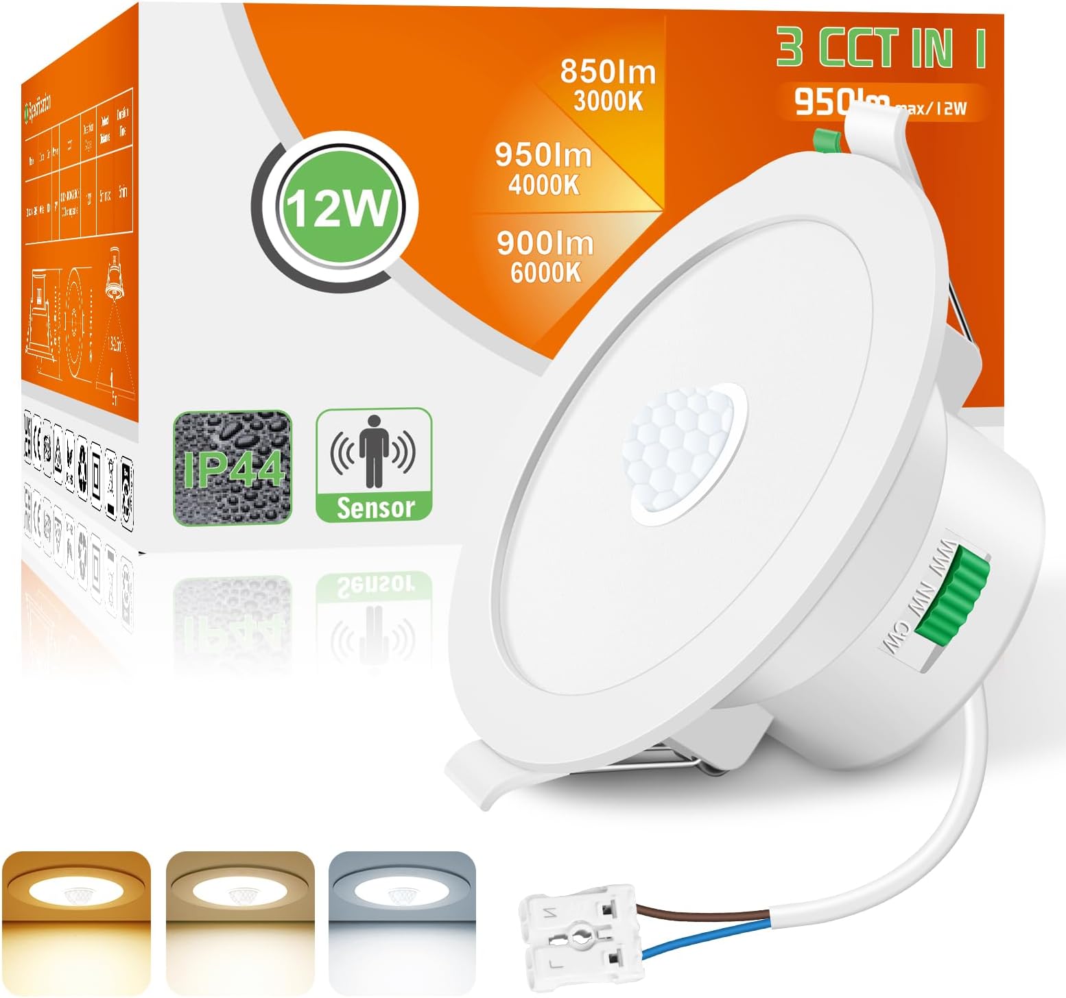 ALUSSO LED Downlights Ceiling Motion Sensor LED Recessed Ceiling Lights ...