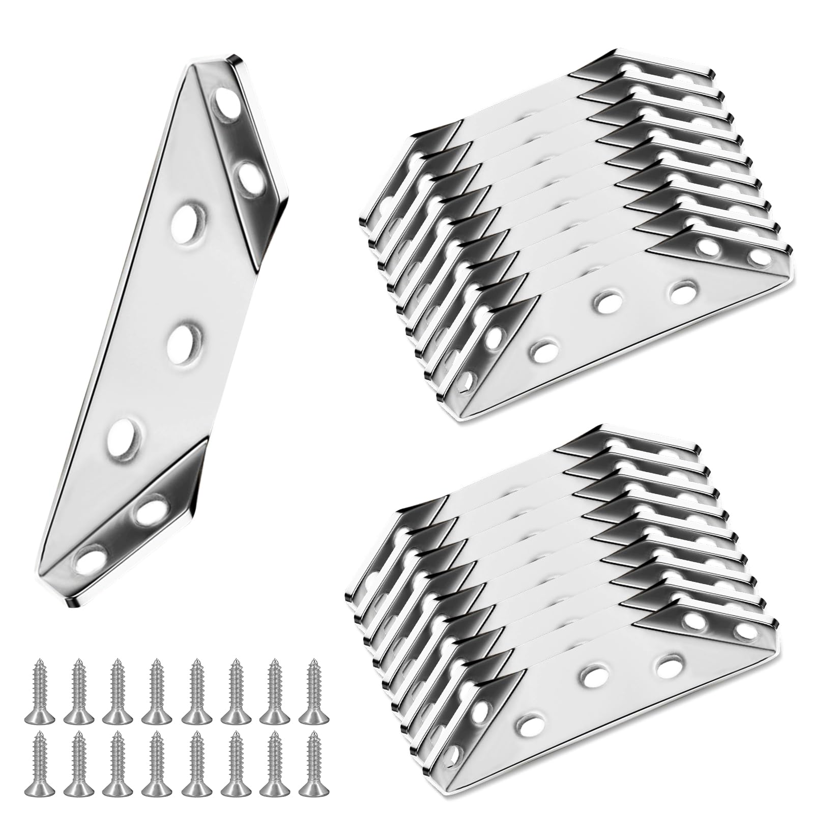 Snapklik.com : 18 Pcs Universal Stainless Steel Furniture Corner Connectors
