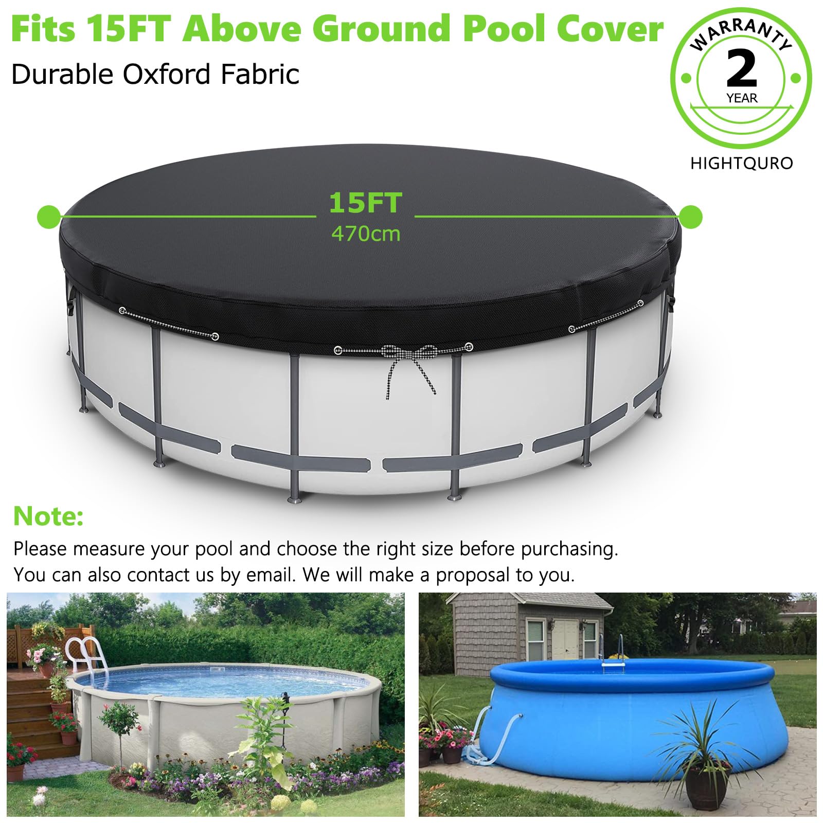 15Ft Round Pool Cover, Inground Pool Covers for above Ground Pools ...