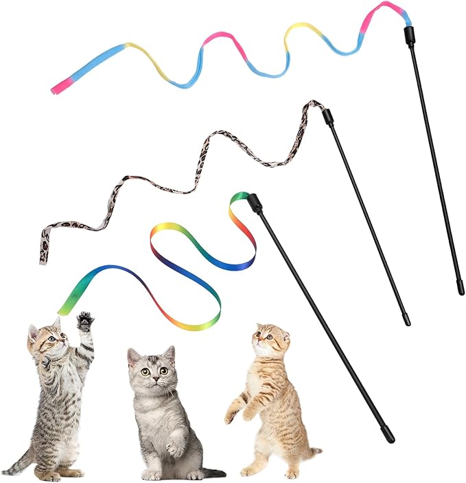 Amazon.com : Amaxiu Cat Wand Toy Set, Interactive Cat Wand Toy with ...