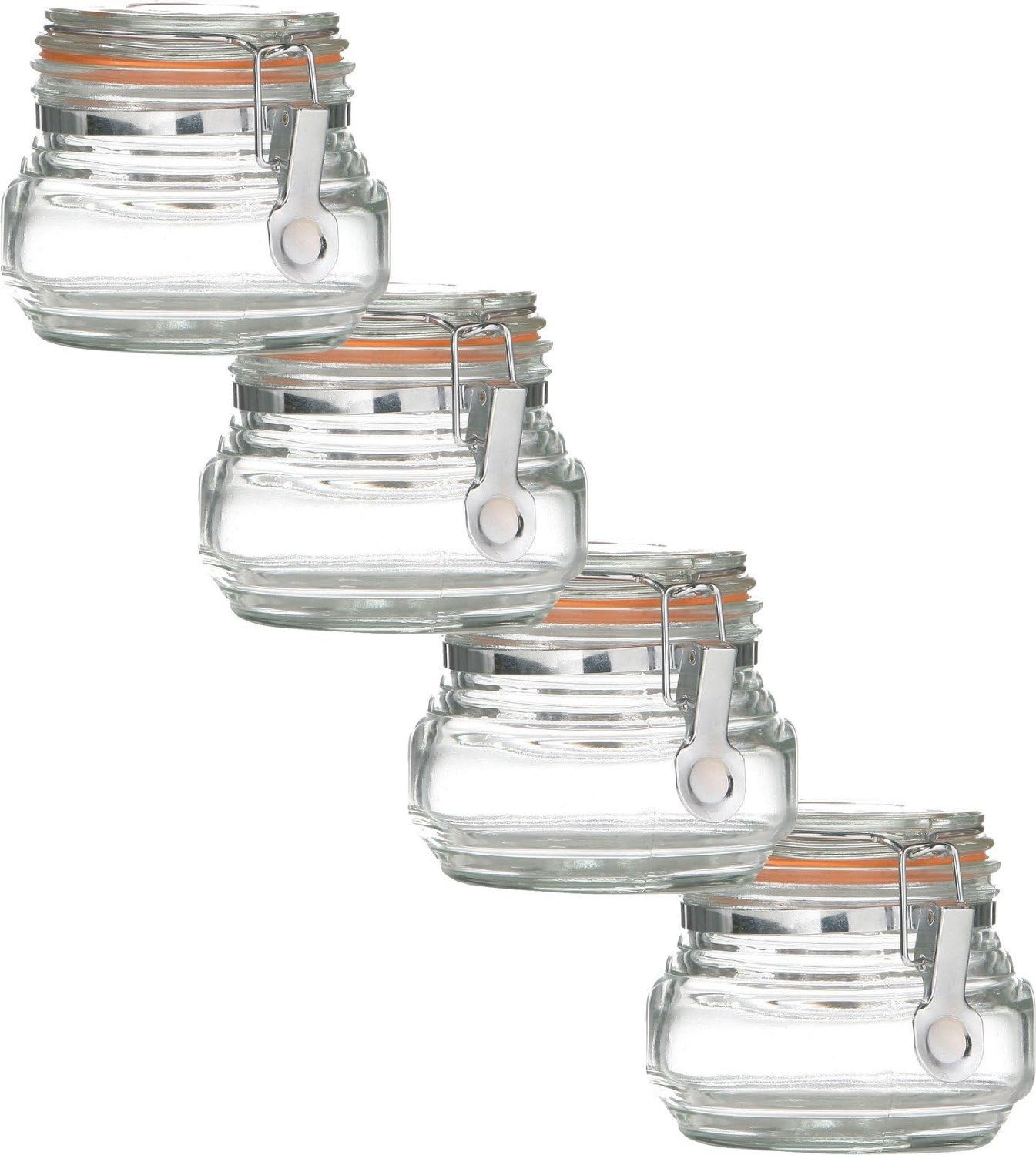 Amazon.com: Get Goods Set Of 4 300ml Glass Deli Storage Jars: Home ...