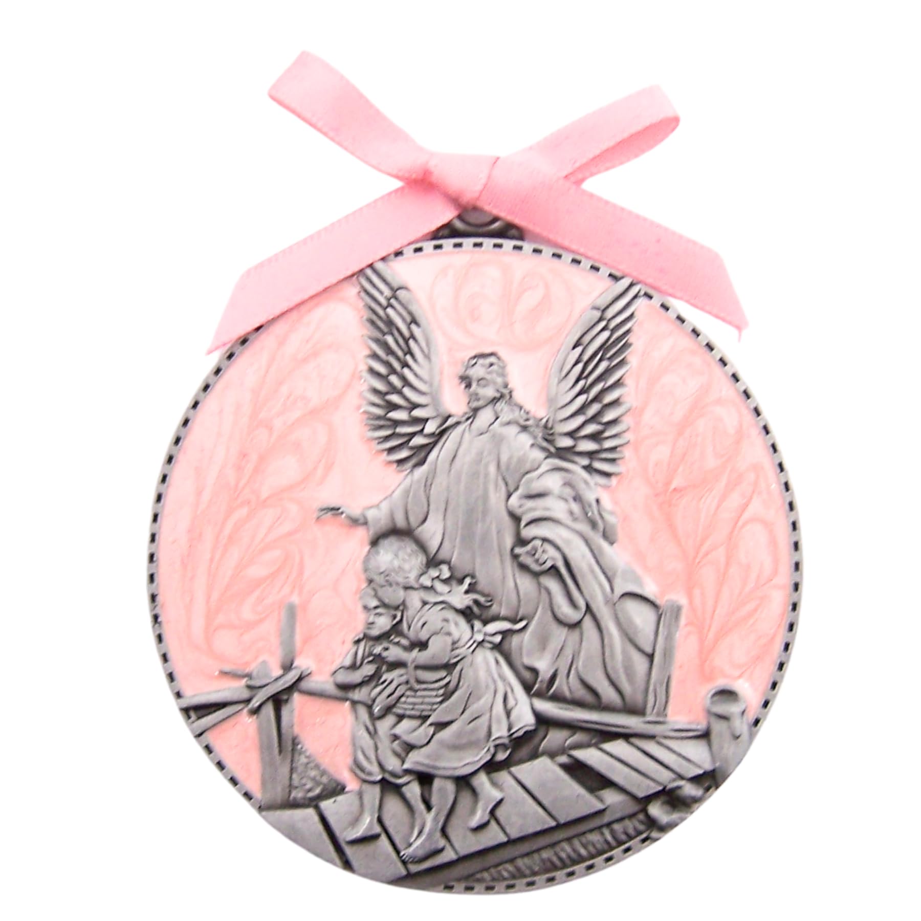 Snapklik.com : Pink Guardian Angel Crib Medal