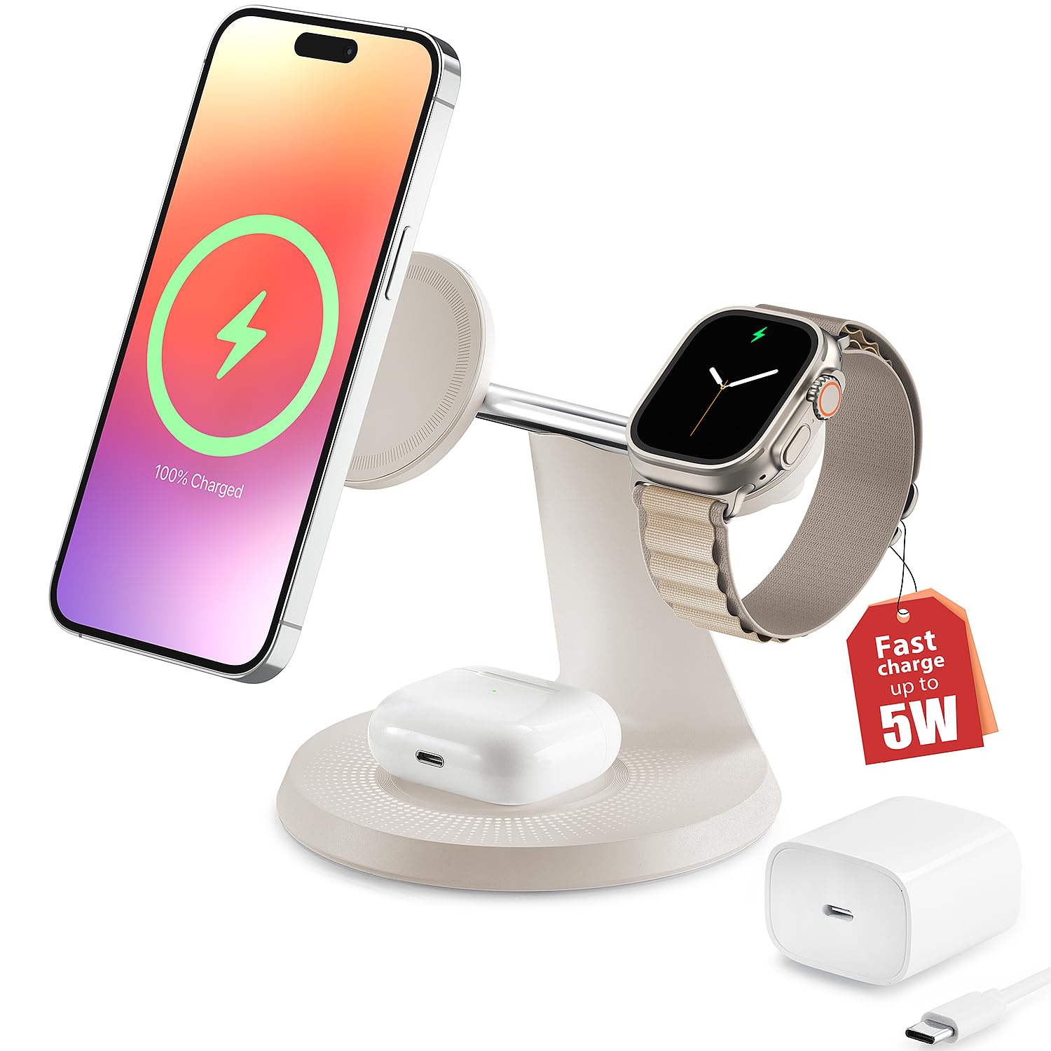 Amazon.com: 3 in 1 Wireless Charging Station for Apple Device: Fast ...