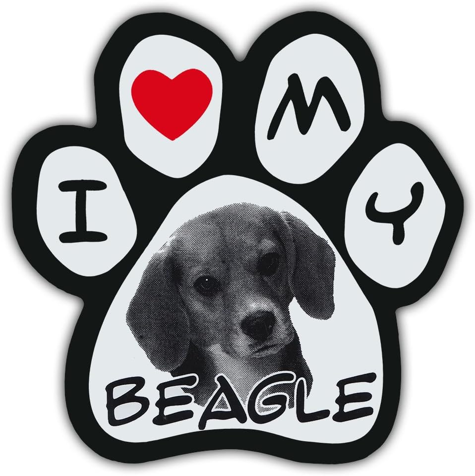 Amazon.com: Picture Paws | Dog Paw Shaped Magnets: I Love My Beagle ...