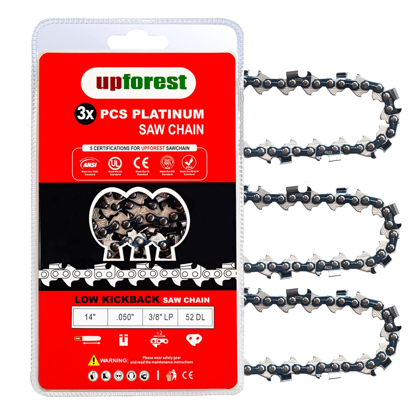 Amazon.com: 14 Inch Chainsaw Chain 3/8" LP Pitch .050'' Gauge 52 Drive ...
