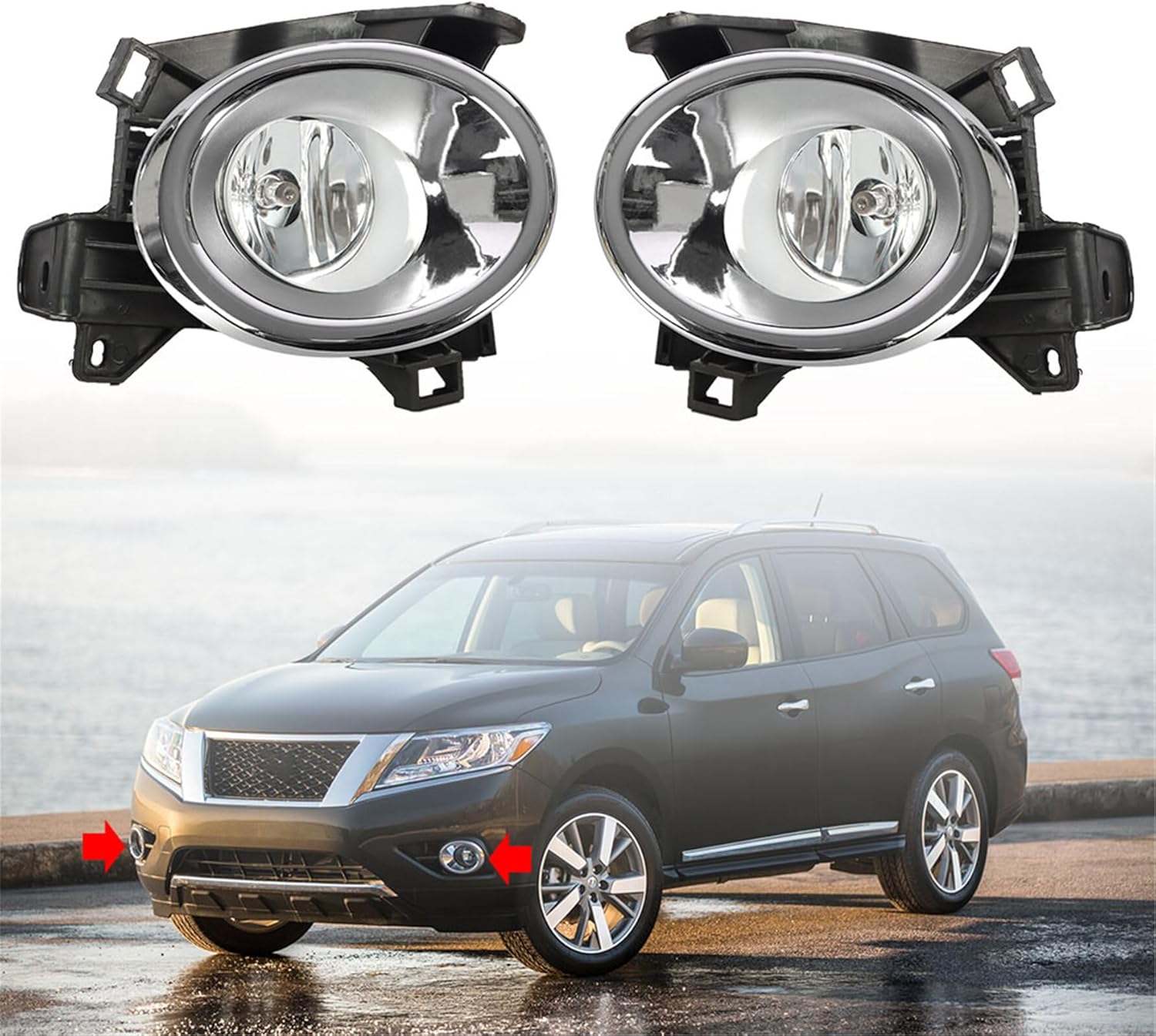 Silscvtt 2Pcs Fog Lights Assembly Replacement for 2013-2016 Nissan ...