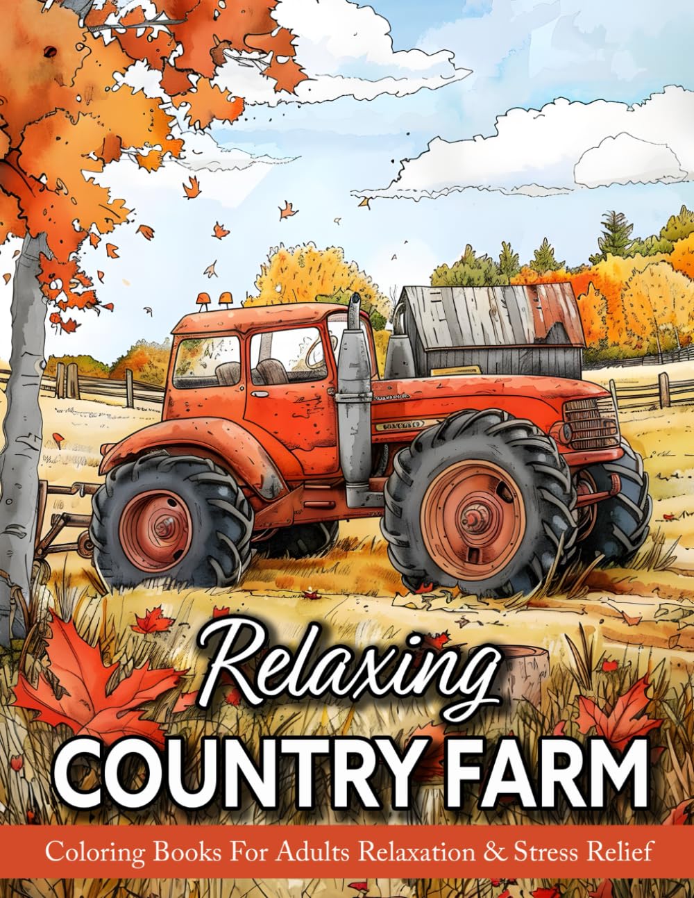 Amazon.com: Relaxing Country Farm: Coloring Book For Adults With ...