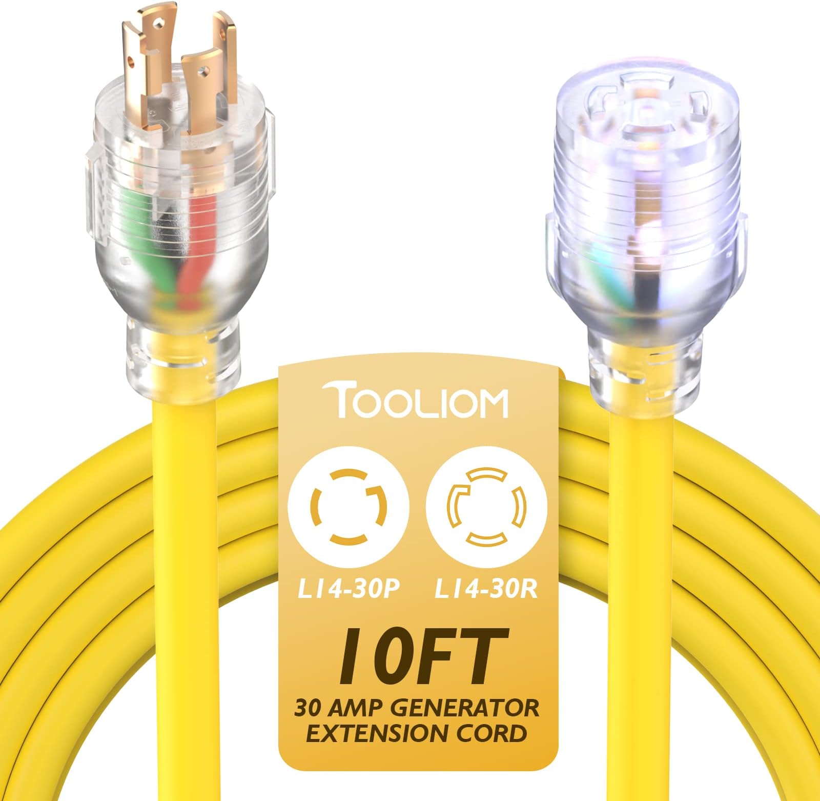 Amazon.com: Nema L14-30 Generator Power Cord 4 Wire 10 Gauge 125/250v ...