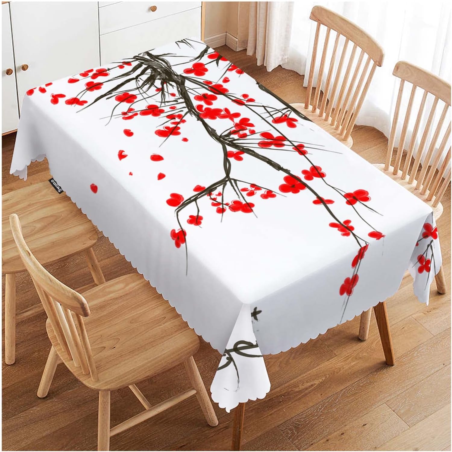 Amazon.com: Ambesonne Japanese Tablecloth, Traditional Chinese Paint of ...