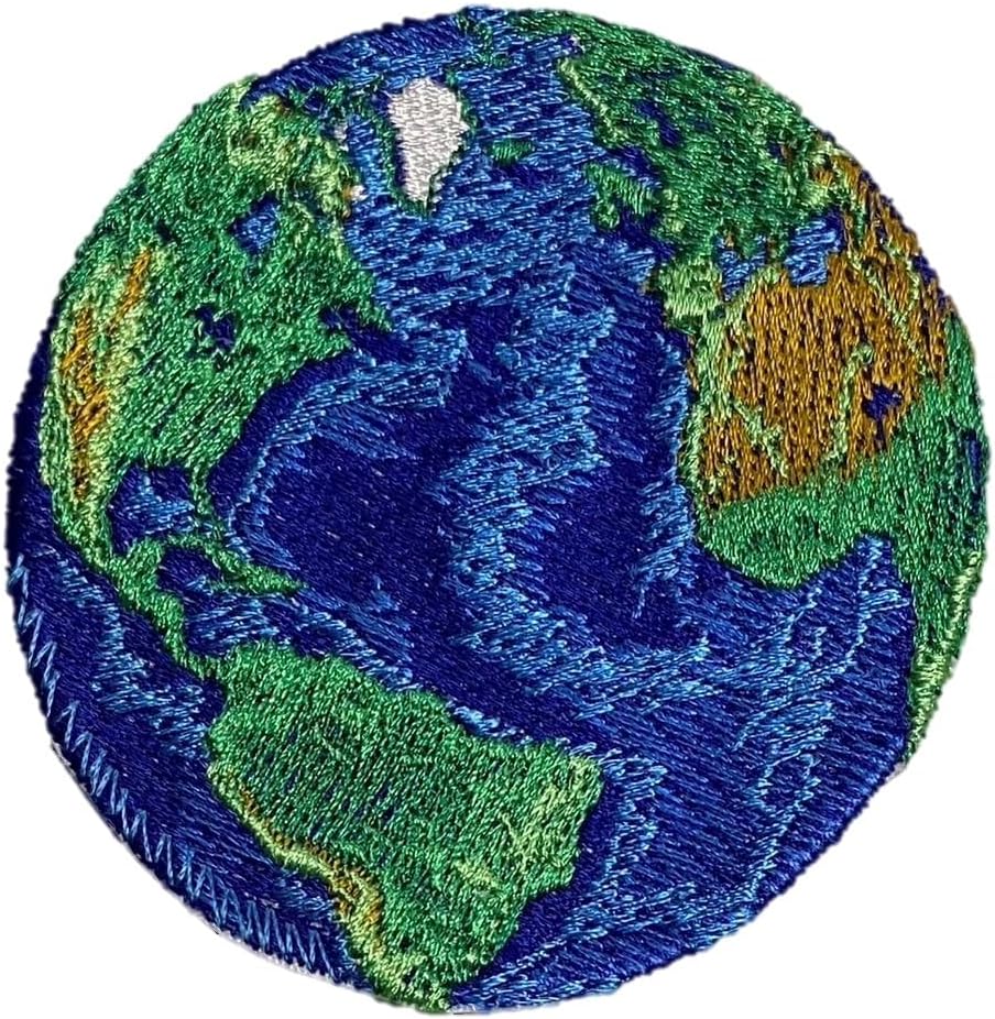 Amazon.com: Blue Earth World Planet Patch, 3 inches - Iron On/Sew On ...