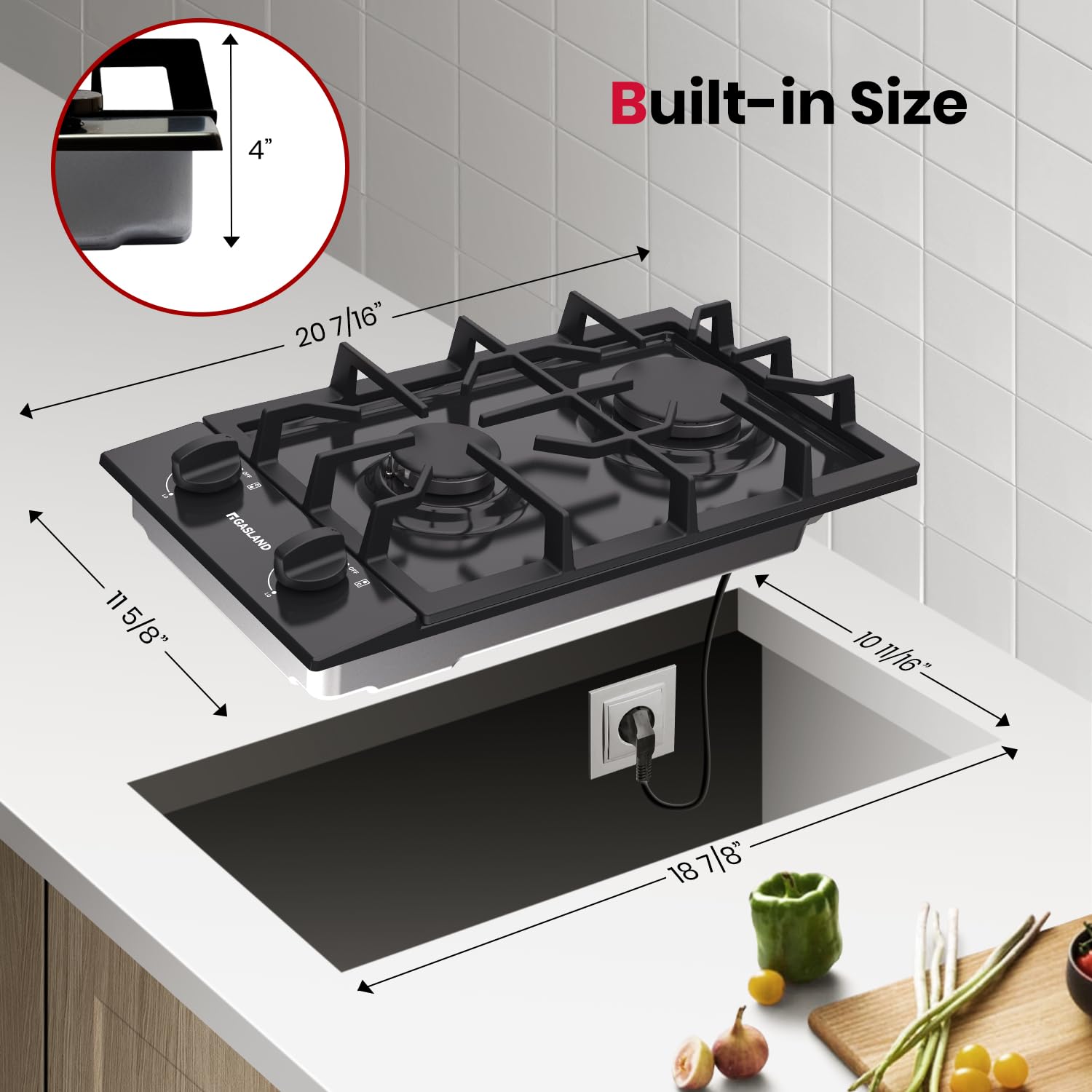 Snapklik.com : GASLAND 2 Burners Gas Cooktop 12 Inch GH30EF Drop-in ...