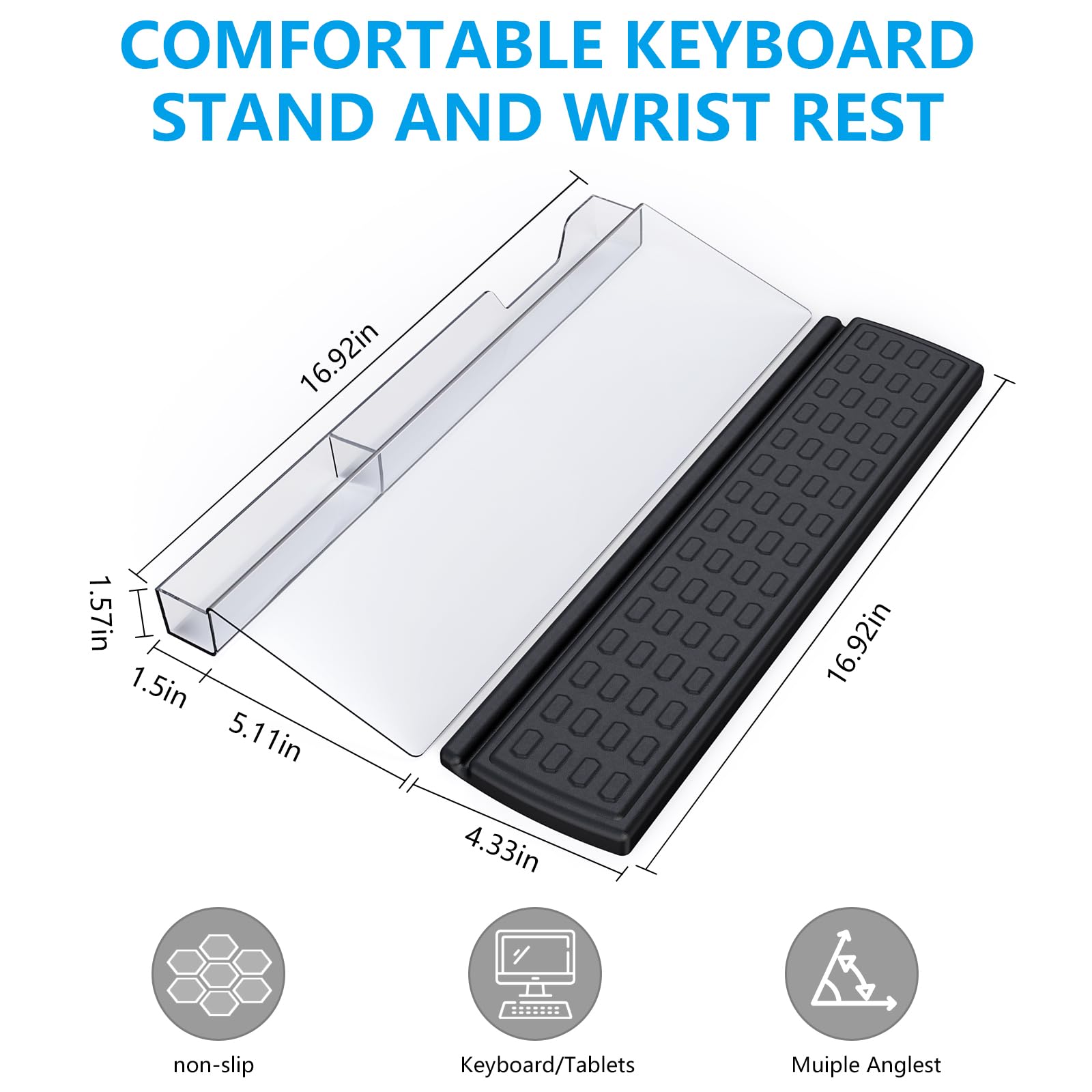 Snapklik.com : Laokiiy Acrylic Keyboard Holder - Tilted Stand