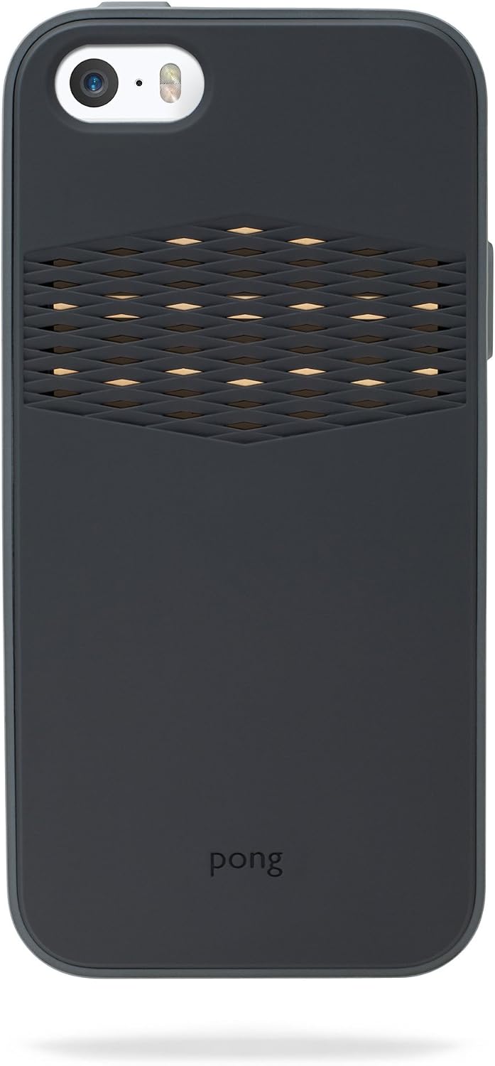 Amazon.com: Pong Rugged Case for iPhone 5s, Charcoal Black with Gold ...