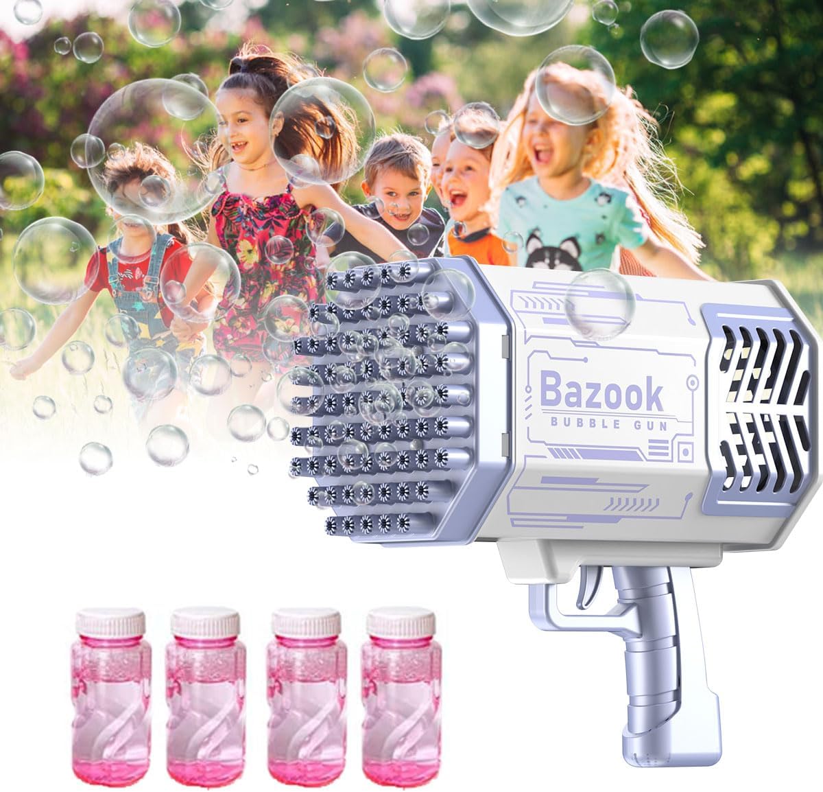 Amazon.com: Bubble Machine Gun, Upgraded 69 Holes Big Bubble Gun with ...