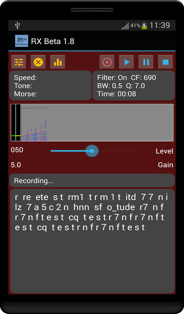 Morse Code Reader and Recorder - G0HYN RX Morse - App on Amazon Appstore