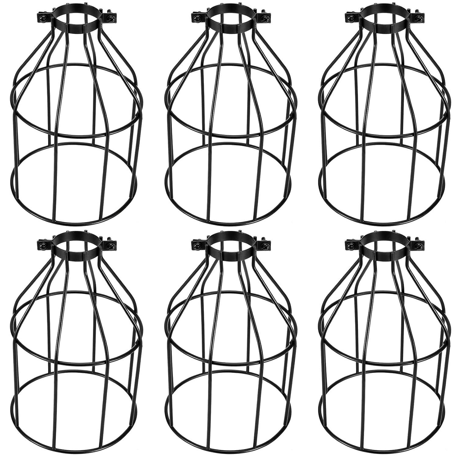 SEUNMUK 6 Pack Black Metal Bulb Guard, Vintage Old Open Style Lamp ...