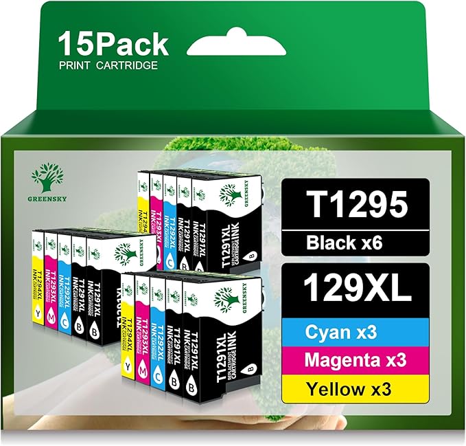 GREENSKY T1295 Multipack Ink Cartridges T1291 T1292 T1293 T1294 ...