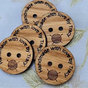 Amazon.com : Wooden Labels, Custom Text, Knit Tags, Personalized Labels ...