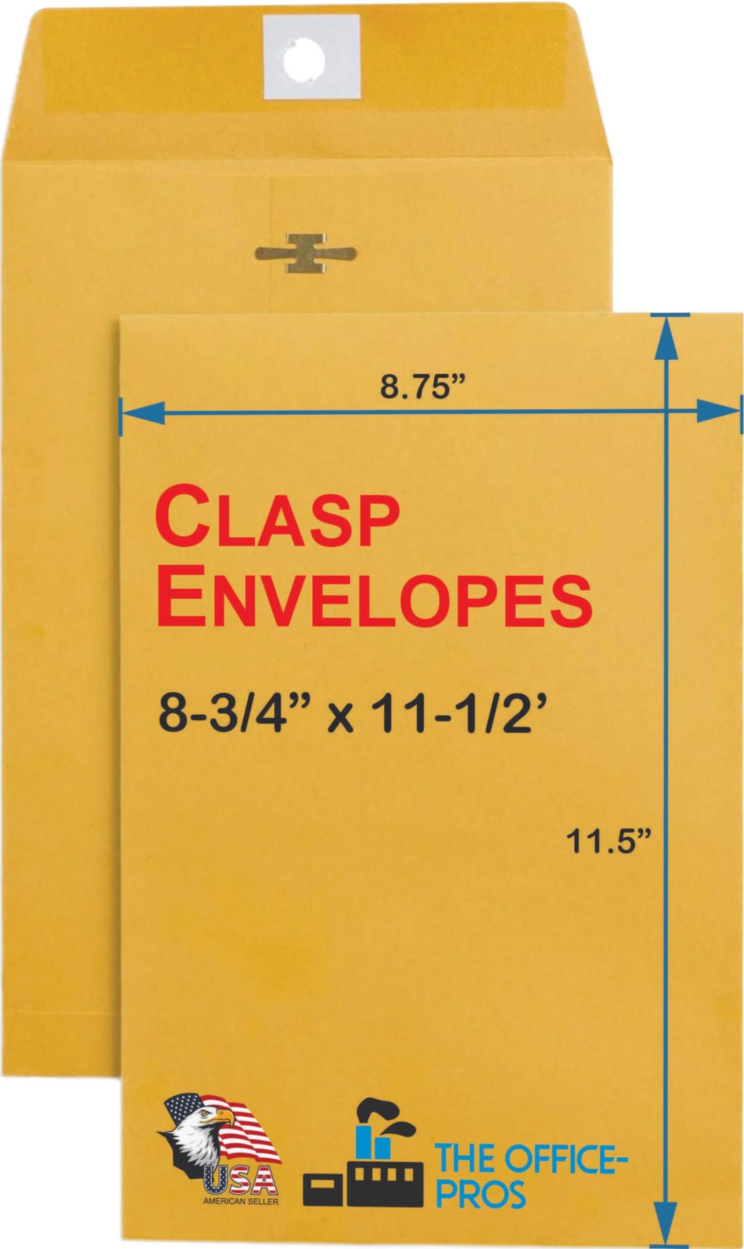 Amazon.com : Clasp Envelopes, 8.75" x 11.5" Envelopes, Gummed Flap With ...