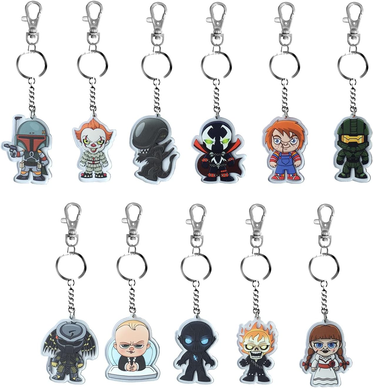Migoli 11Pcs Horror Movie Characters Keychains Halloween Tree Ornament ...