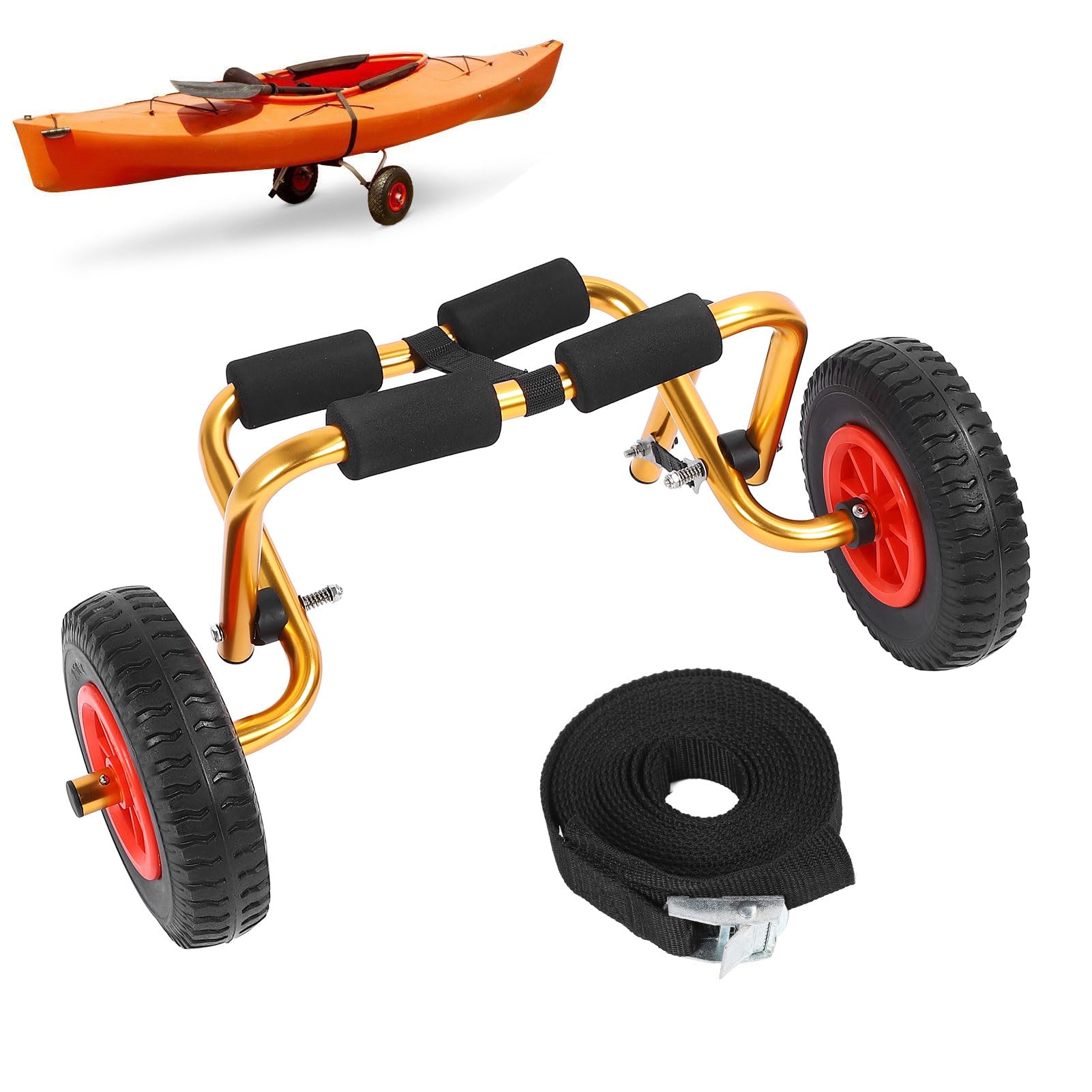 Fabater Kayak Cart Canoe Dolly Canoe Trolley Transport Cart 10in ...