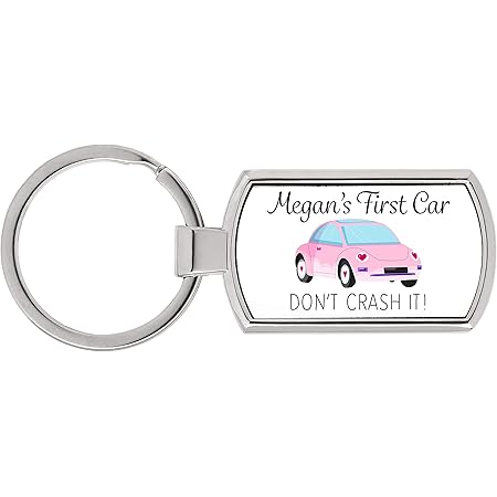 Personalised Girls First Car Keys Metal Rectangle Keyring Driving Test ...