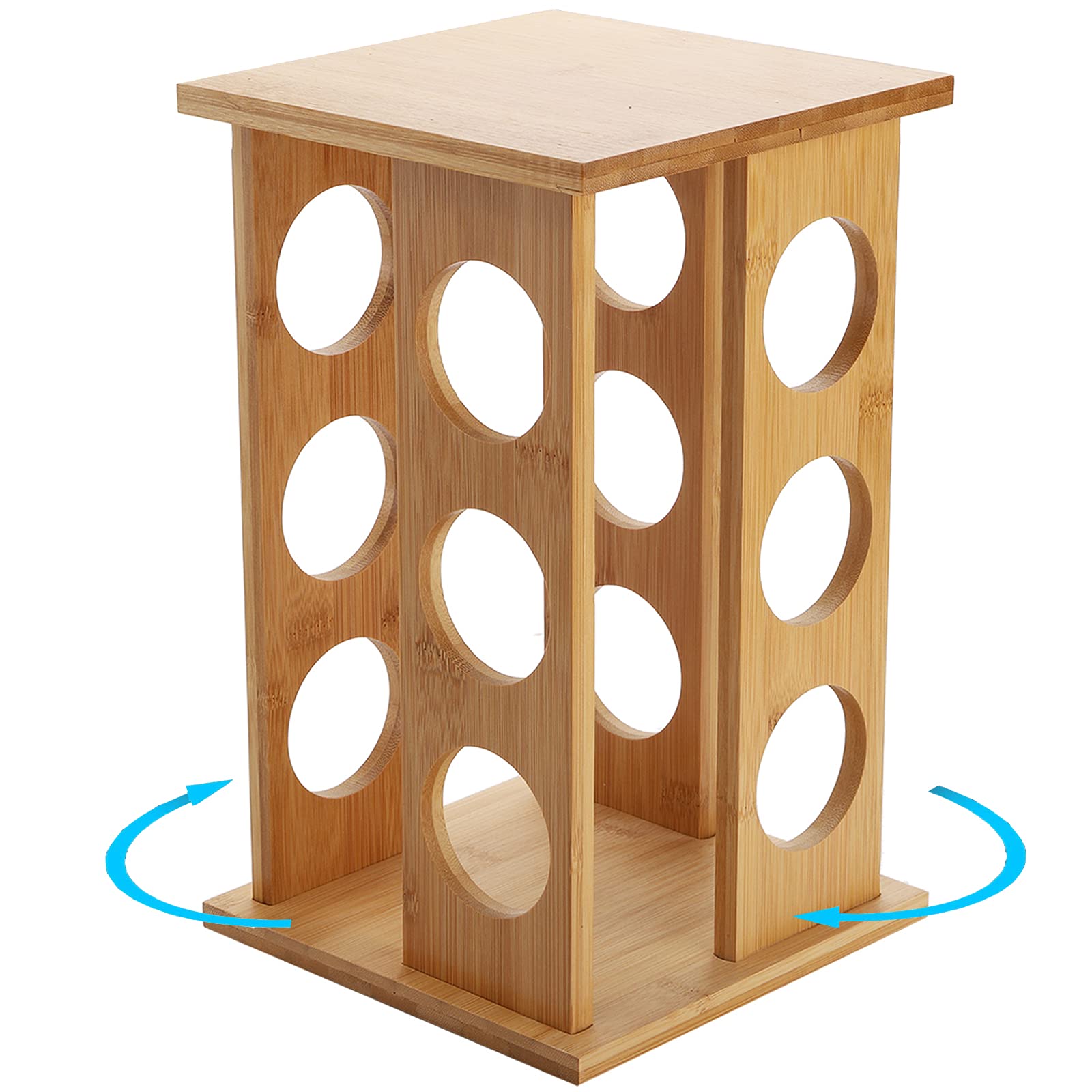 Buy Dicunoy Revolving Spice Rack Organizer, Bamboo Rotating Spice ...