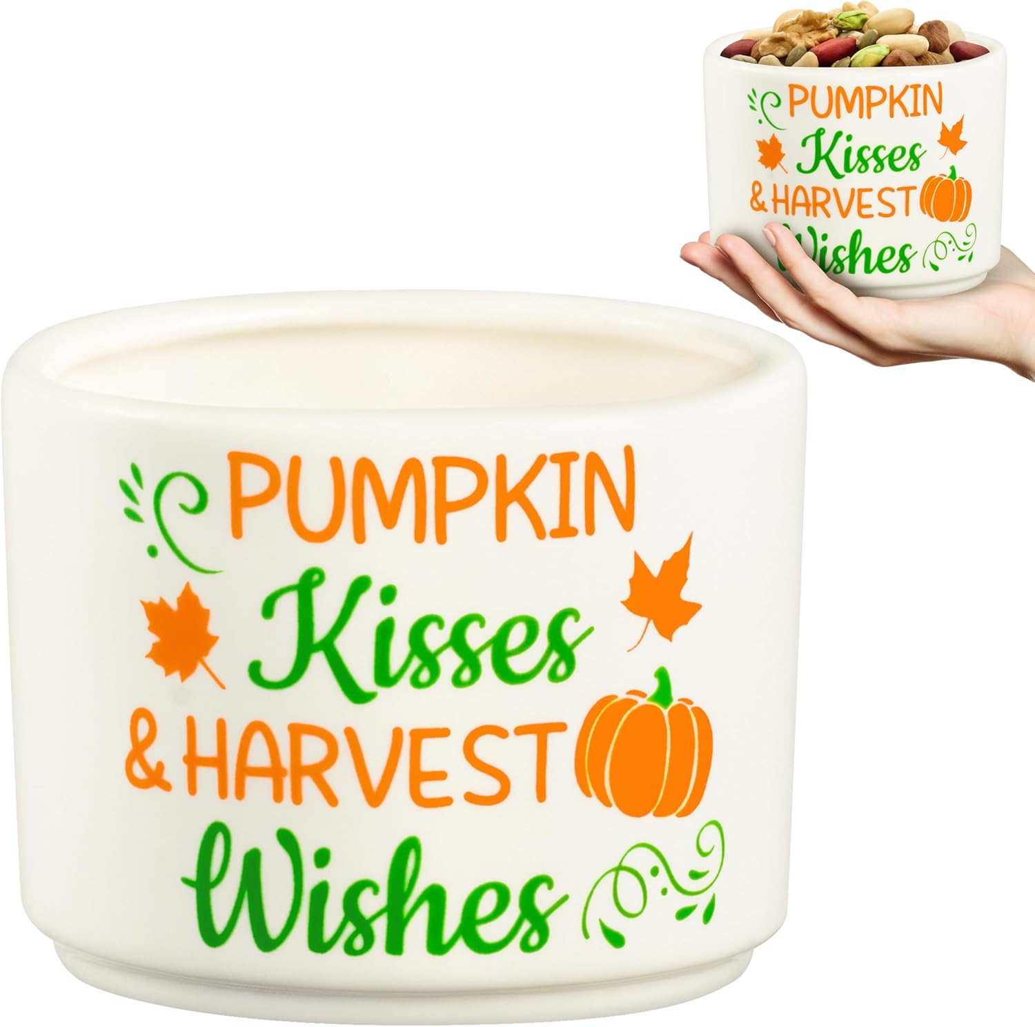 Amazon.com | WATINC Fall Autumn Candy Dish Mini Ceramic Candy Bowl ...
