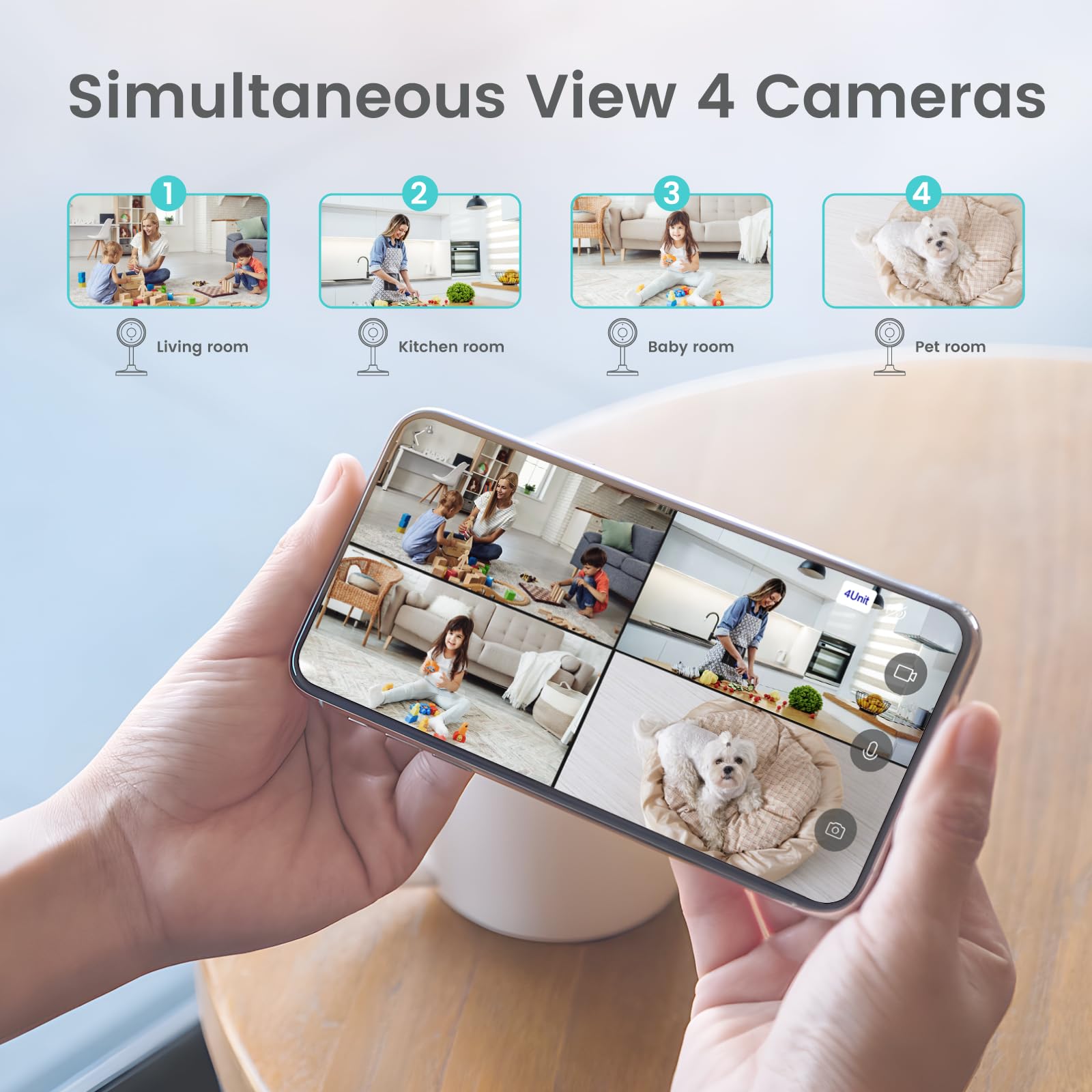 Indoor Camera, litokam Cameras for Home Security with Night Vision, Pet ...