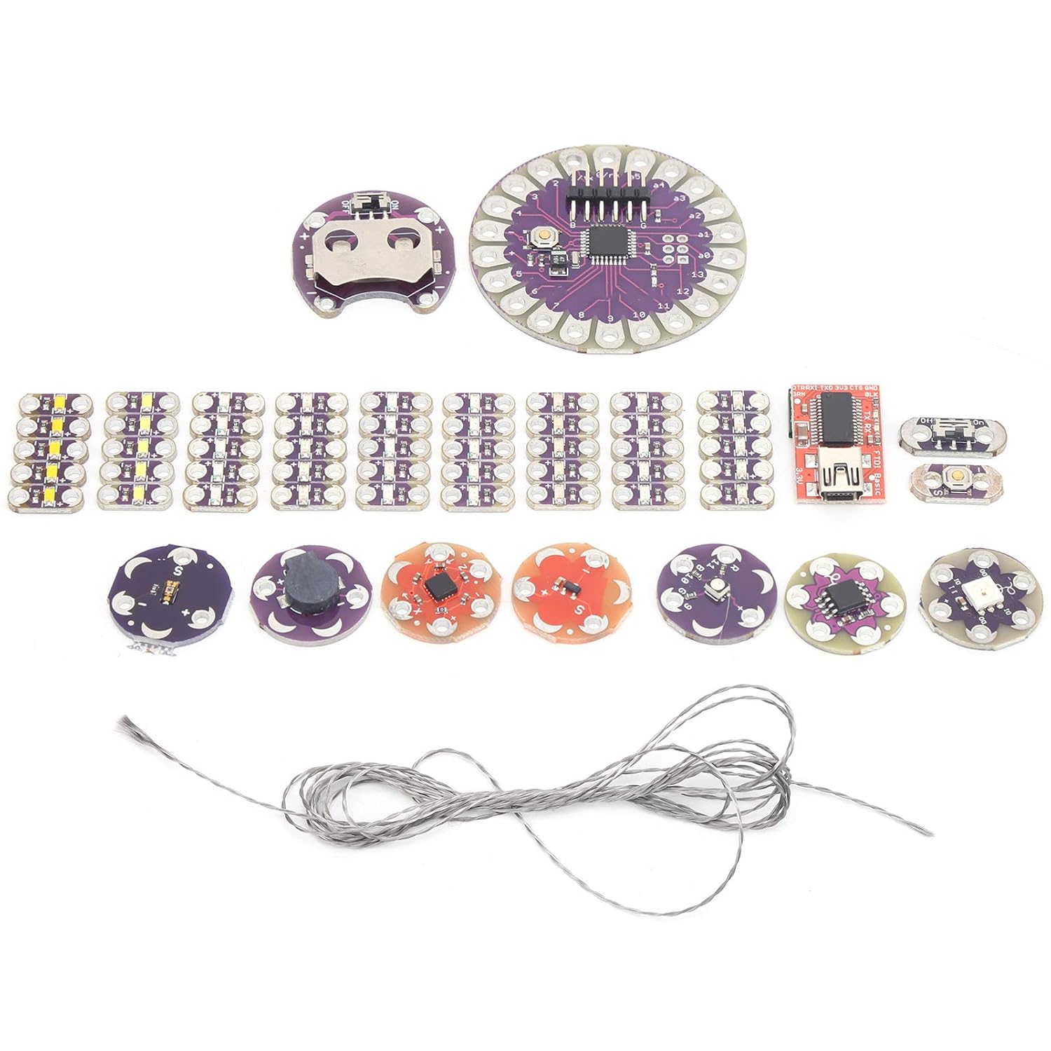 Amazon.com: Electronics Starter Kit, Conductive Thread Set Development ...