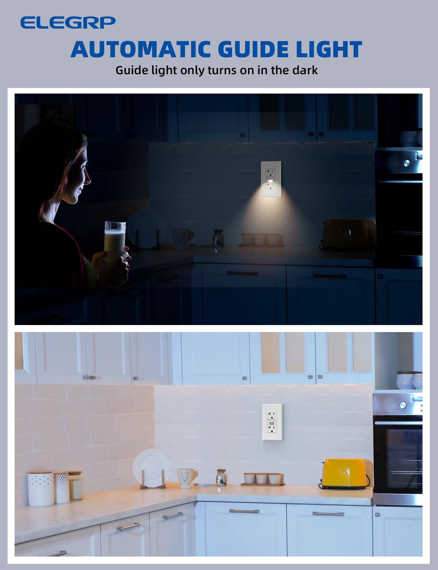 Snapklik.com : GFCI Outlet w/Nightlight, 20 Amp Self-Test GFI ...