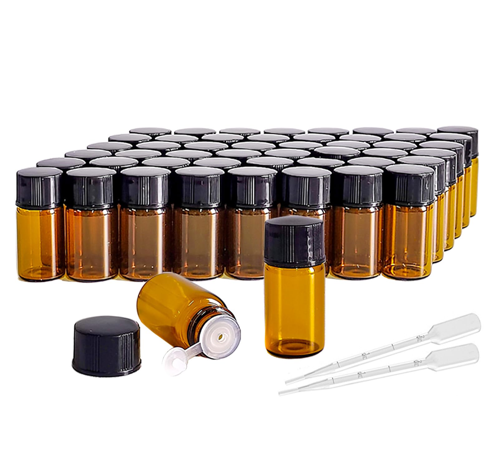 Amazon.com: AGENIZ 50Pcs 3ml Amber Sample Bottles,Mini Glass Essential ...
