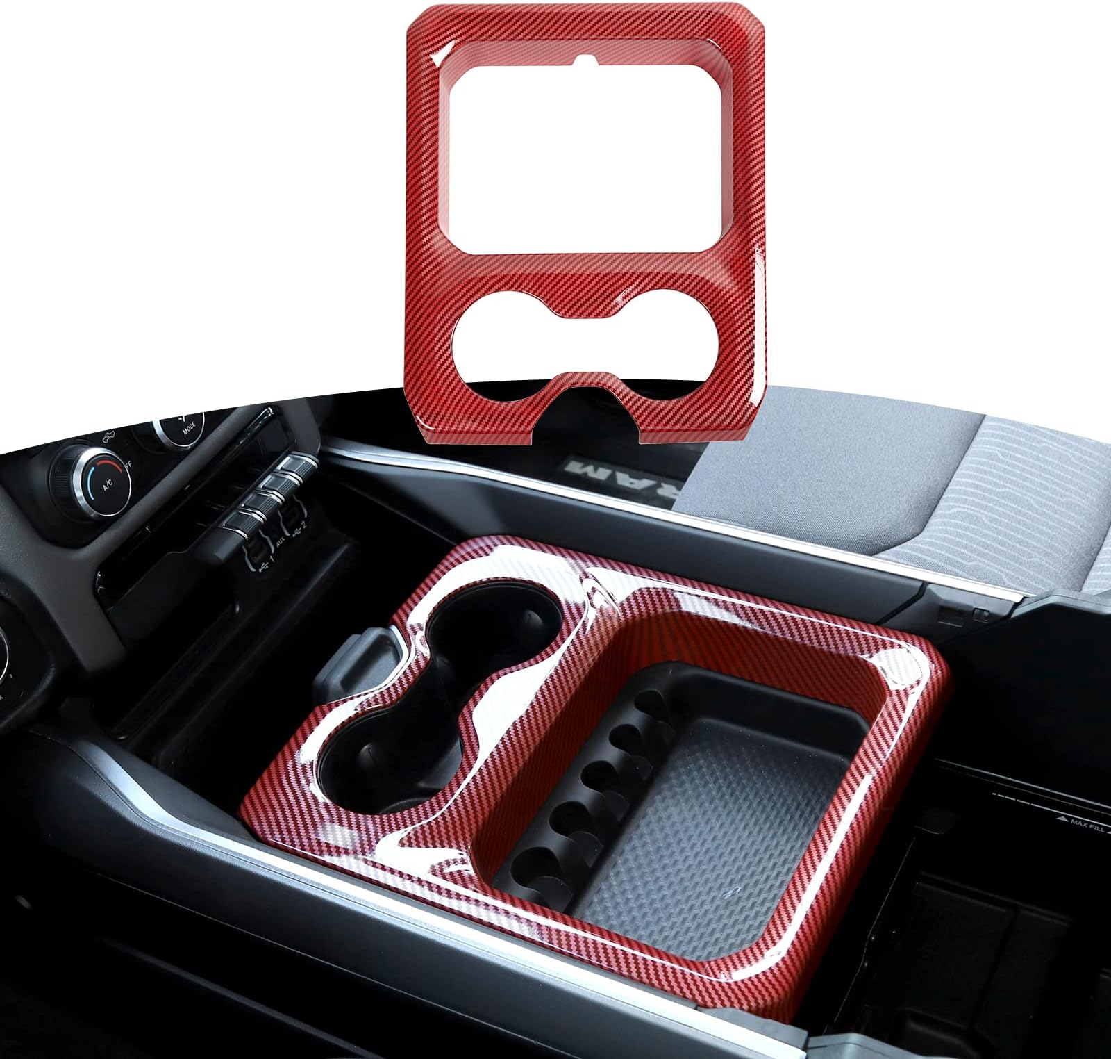Amazon.com: Korlot Carbon Fiber Style Center Console Storage Cup Holder ...
