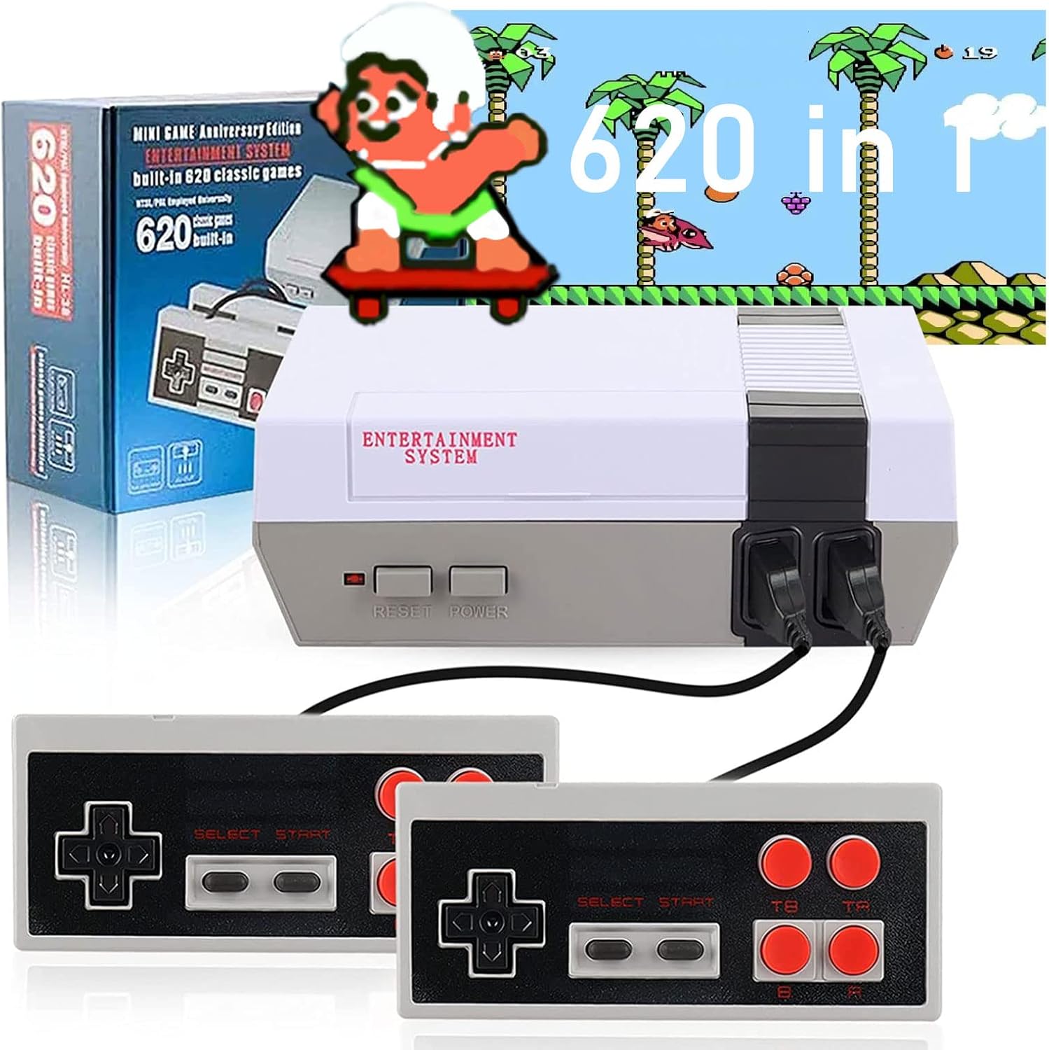 Retro Game Console Mini Classic Game System Built-in 620 Classic Video ...