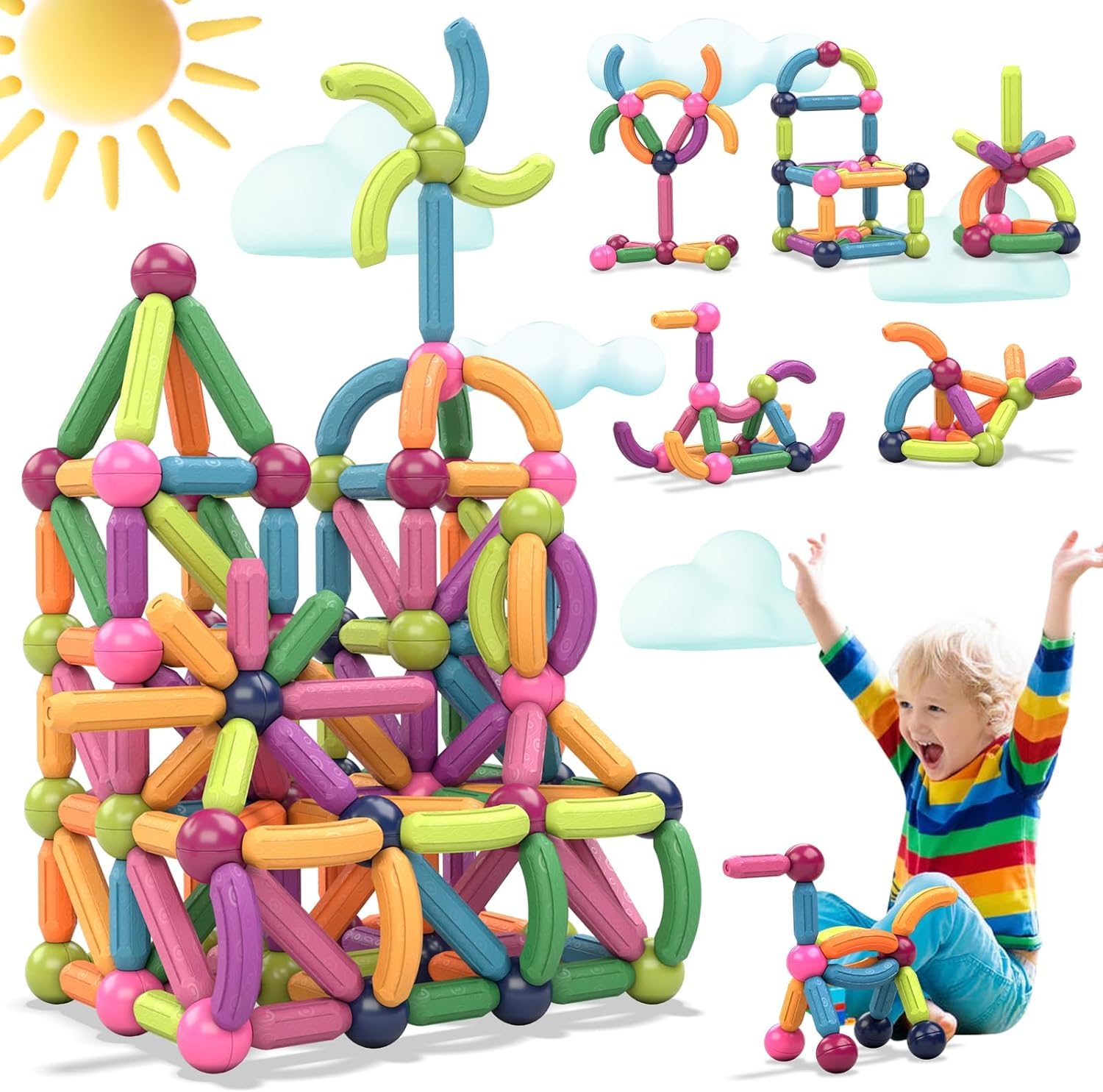 Magnetic Sticks Building Blocks STEM Educational Toy for Kids ...