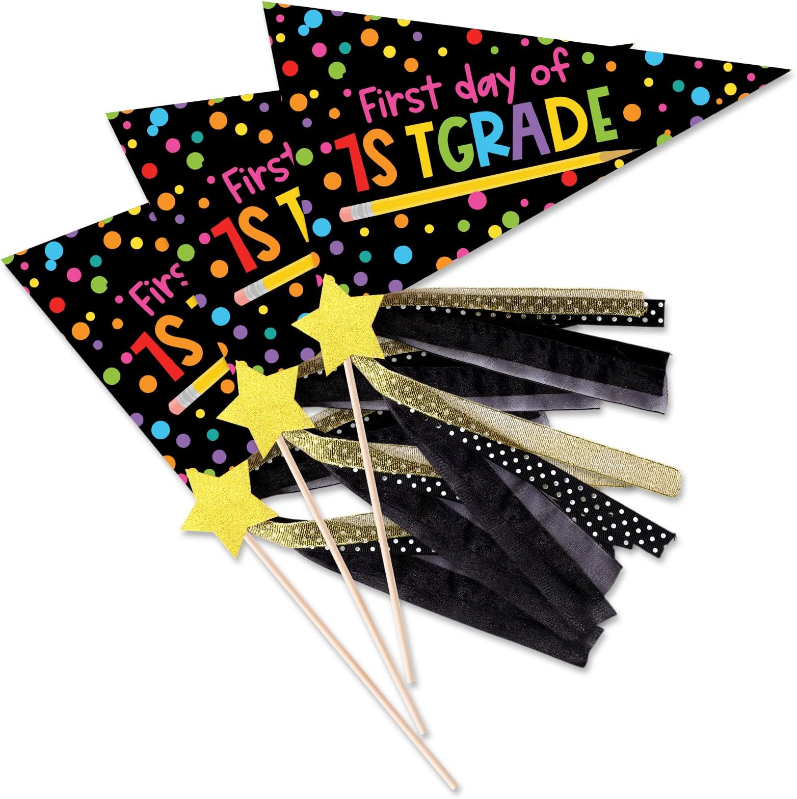 Amazon.com: Eersida 3 Pcs First Day of 1st Grade School Flag DIY Back ...