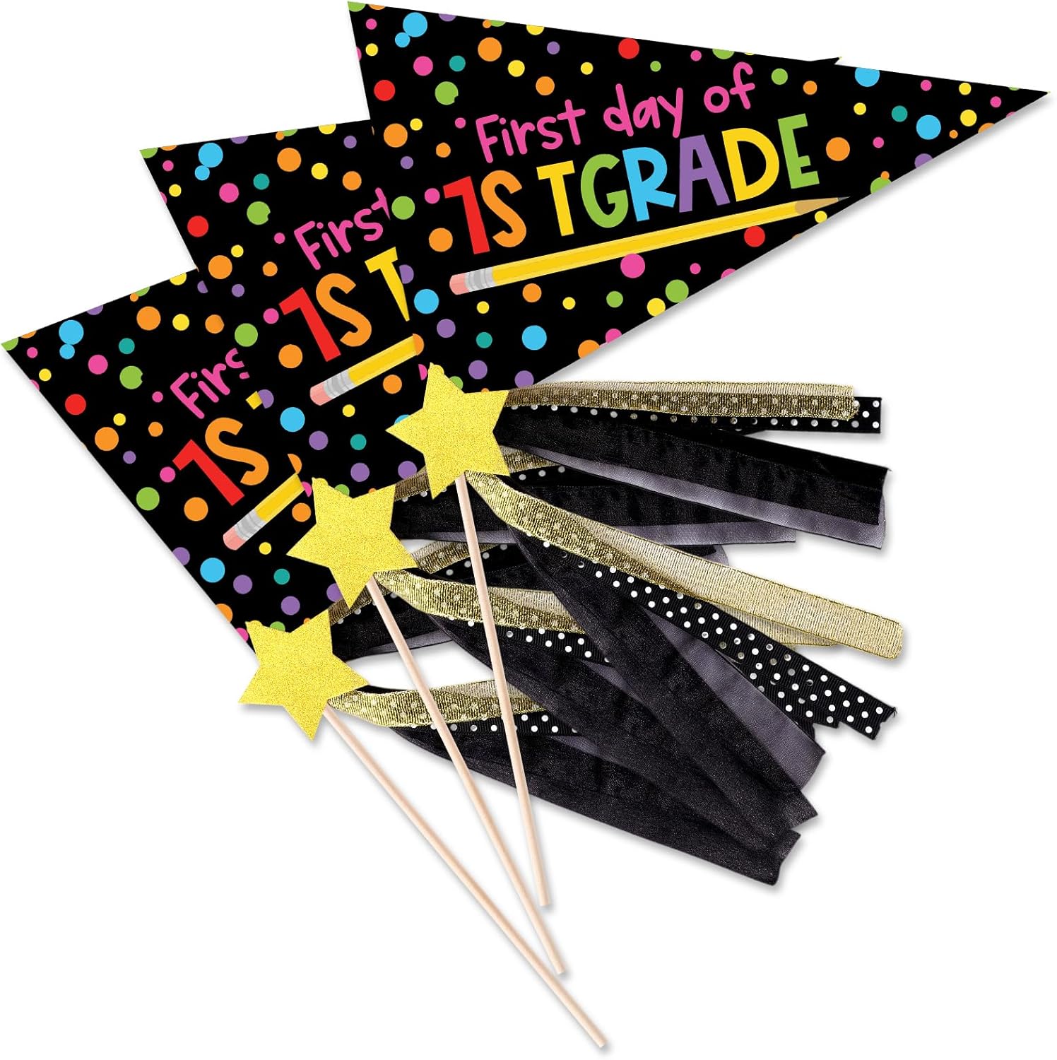 Amazon.com: Eersida 3 Pcs First Day of 1st Grade School Flag DIY Back ...