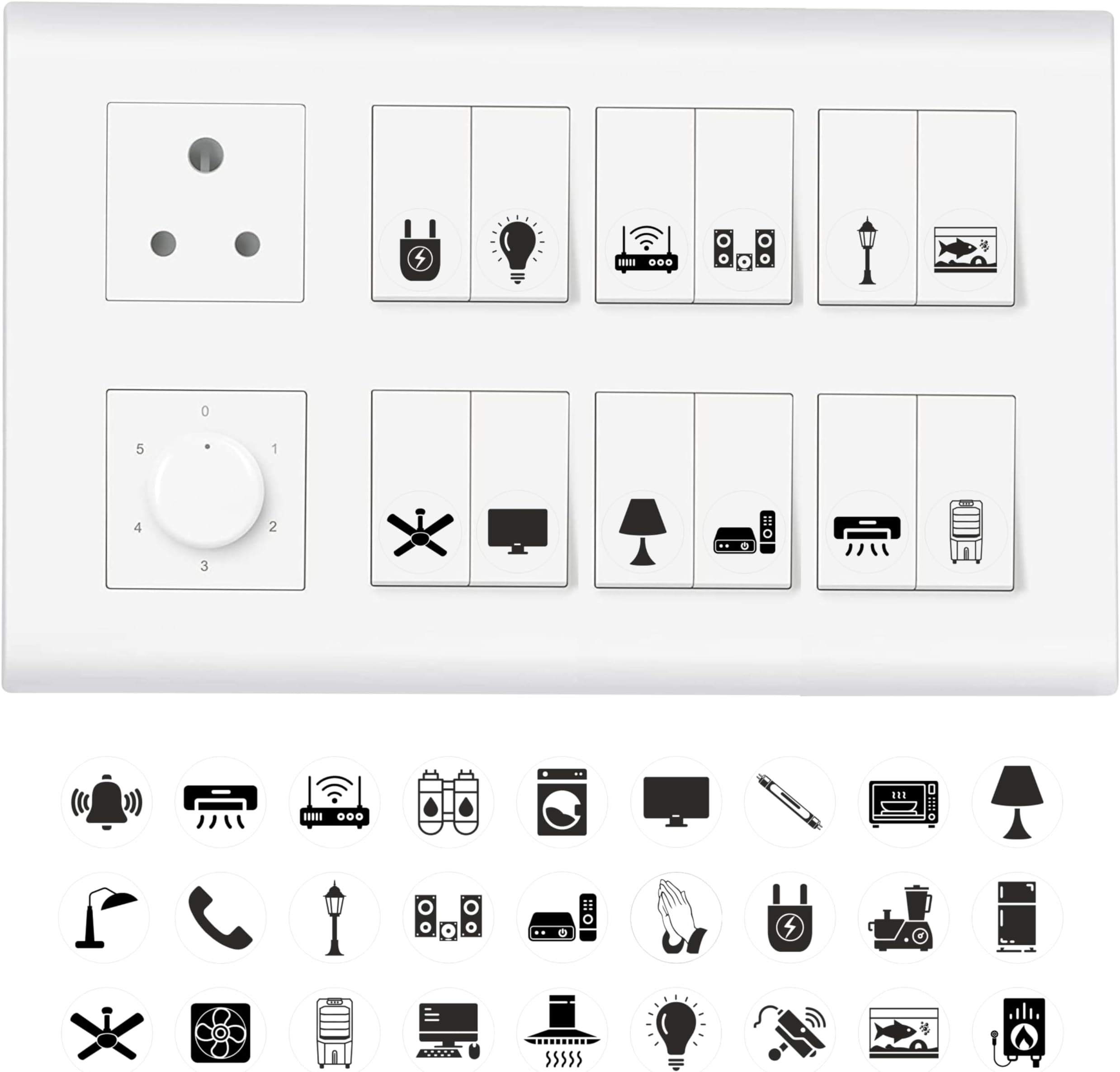 Buy 11 Strokes Switch Board Stickers for Home - 3 Sheets Self Adhesive ...
