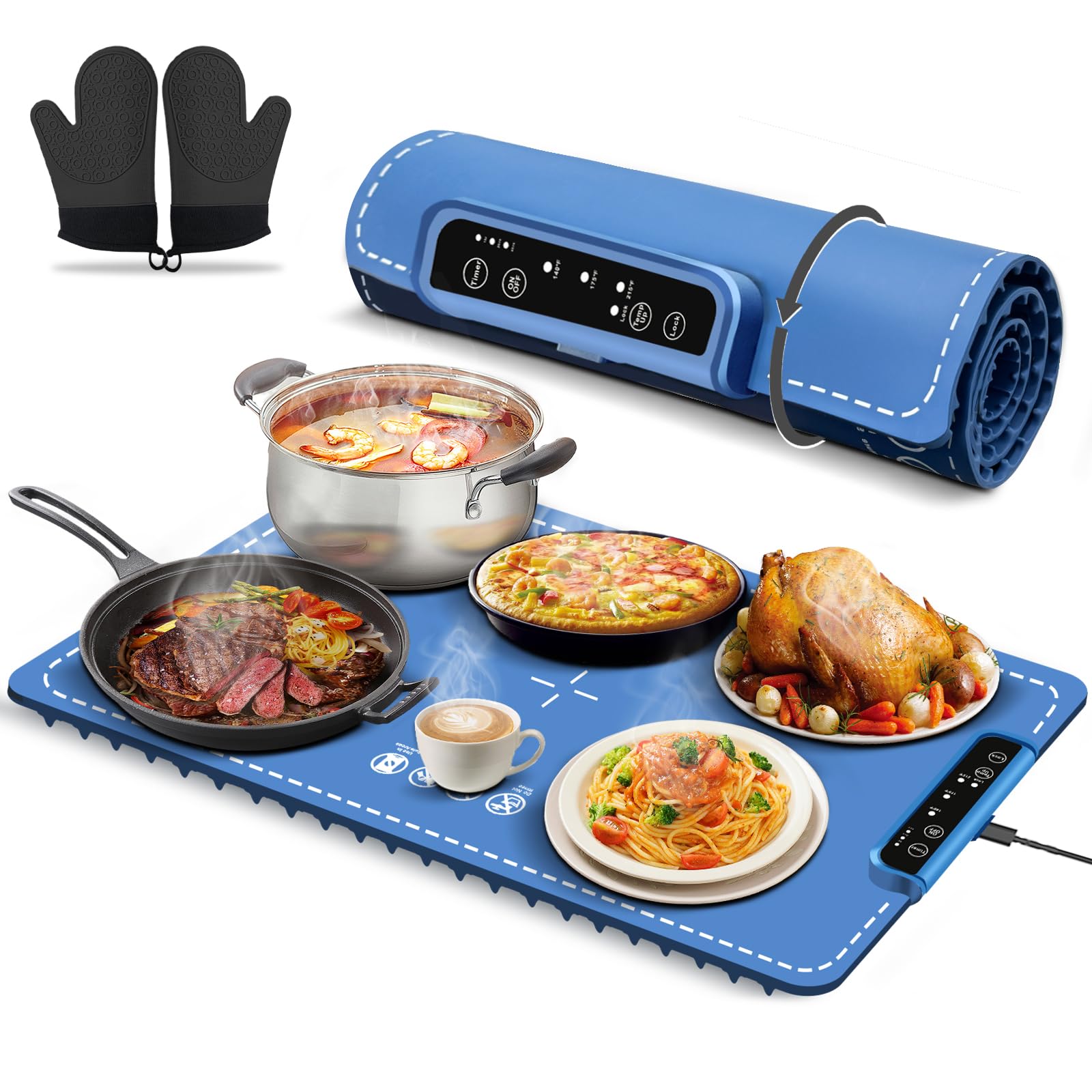 Amazon.com: Warming Trays for Buffets Party,Portable Warming Mats for ...