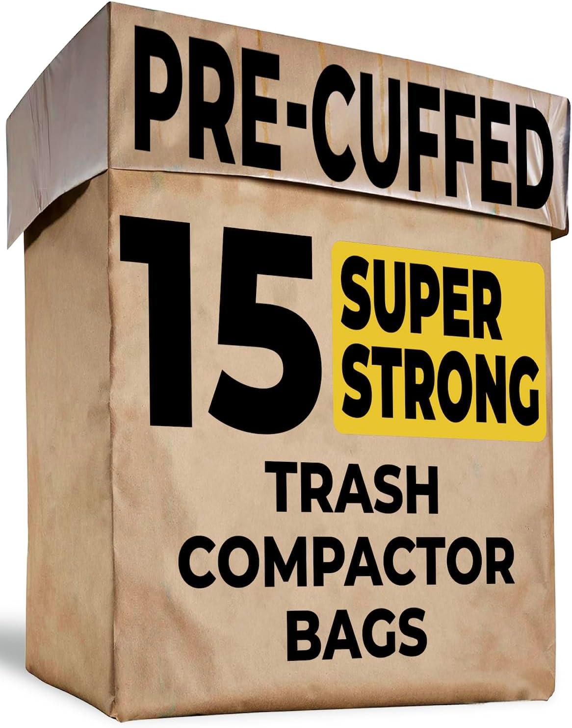 Amazon.com: Trash Compactor Bags for Kitchen - 15 PACK - Pre-Cuffed ...