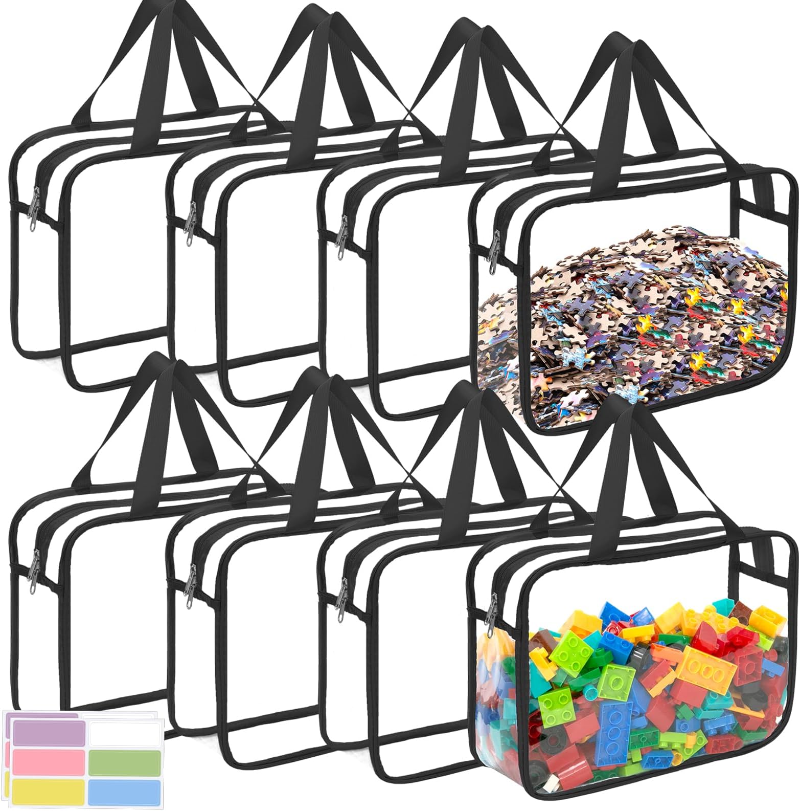 Amazon.com: 4 Pack Toy Storage Bags, Clear PVC Toy Organizer with ...