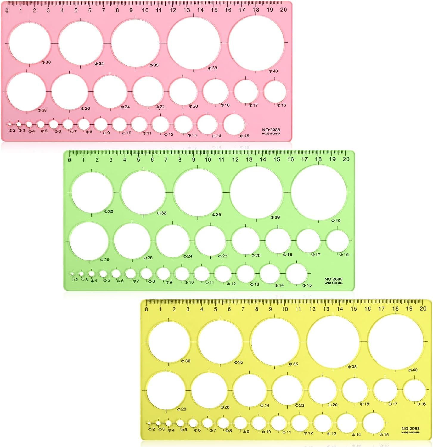 Amazon.com : Circle Templates for Drawing, 3Pcs Circle Stencils Plastic ...